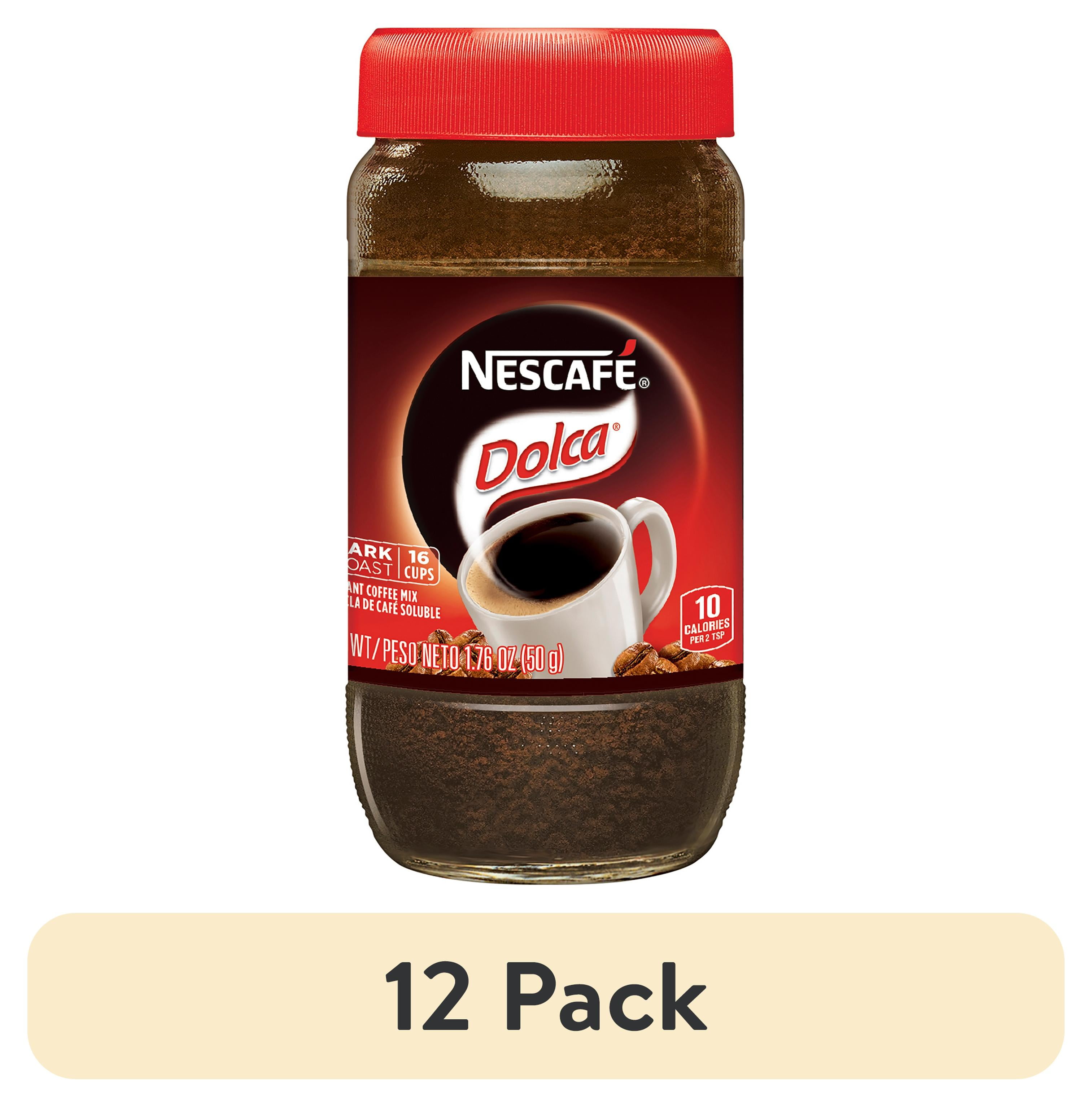 (12 pack) NESCAFE DOLCA Dark Roast Instant Coffee Mix 1.7 oz. Jar ...