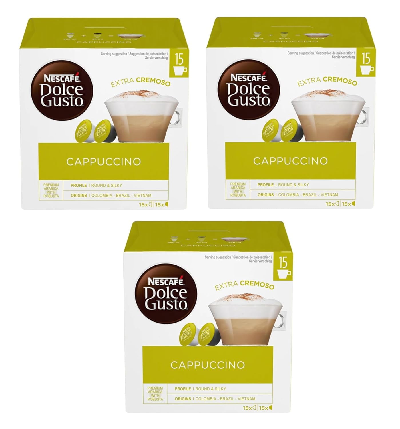 NESCAFÉ DOLCE GUSTO Cappuccino Coffee Pods x30 (Pack of 3, Total 90 ...