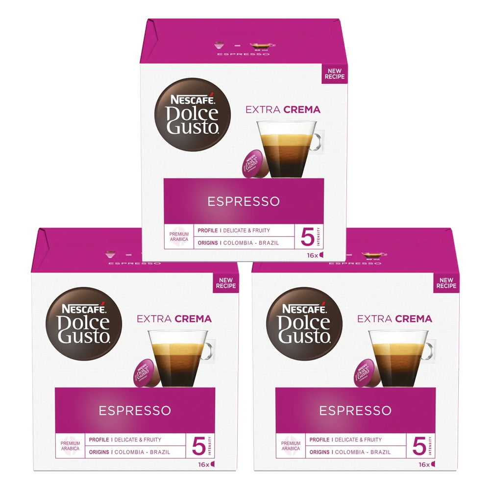 NESCAFE DOLCE GUSTO Espresso Coffee Pods x16 (Pack of 3, Total 48 Pods ...