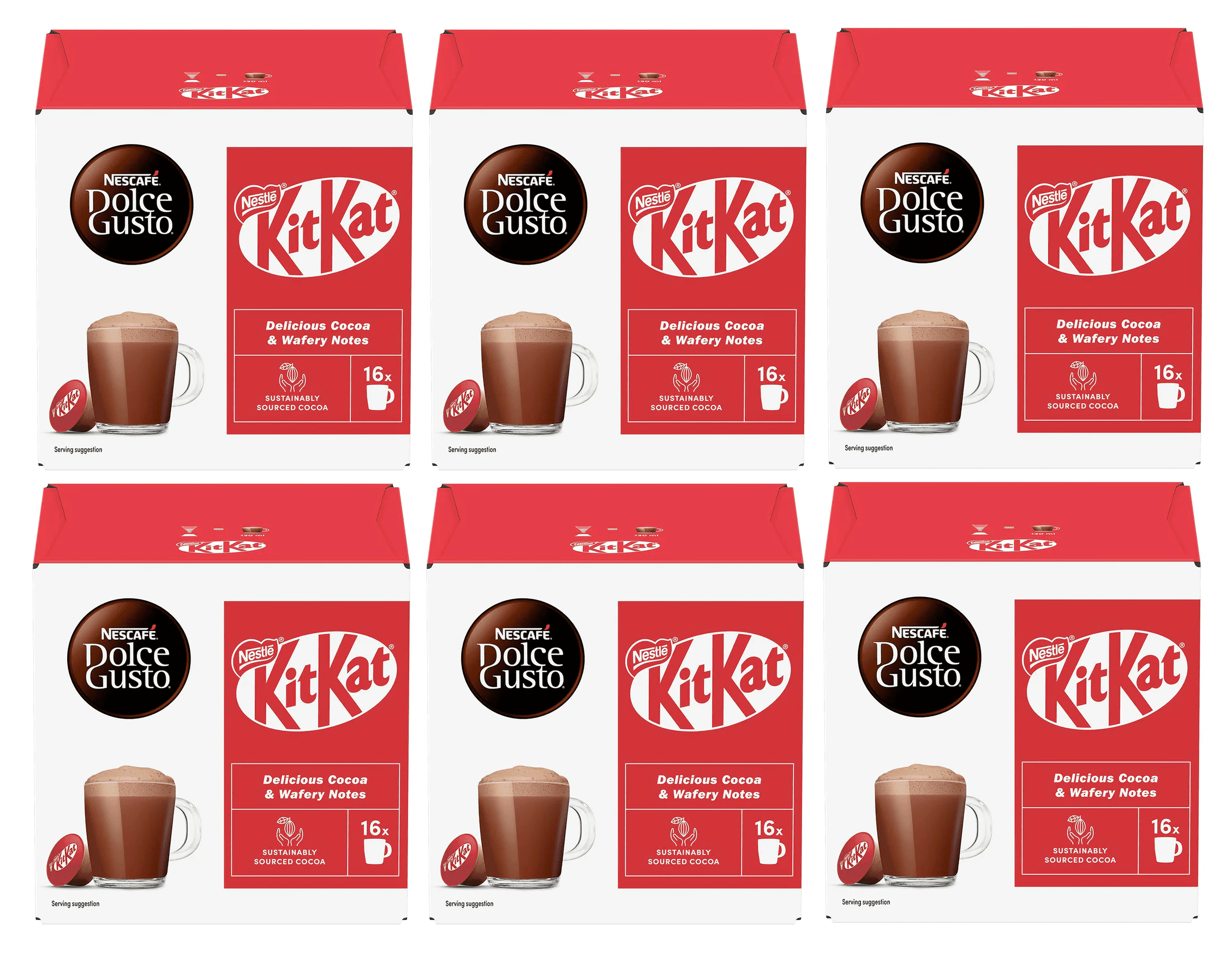 NESCAFE DOLCE GUSTO KitKat Coffee Pods x16 (Pack of 6, Total 96 Pods ...