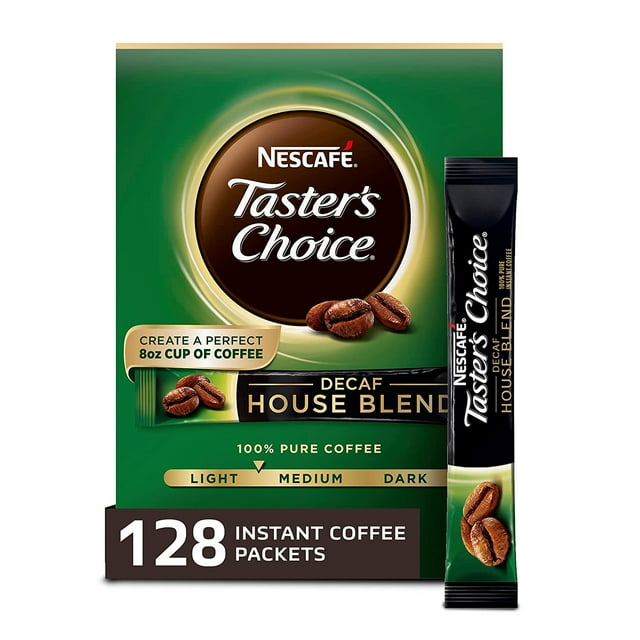 NESCAFE Taster's Choice, Decaf House Blend Light Medium Roast Instant ...