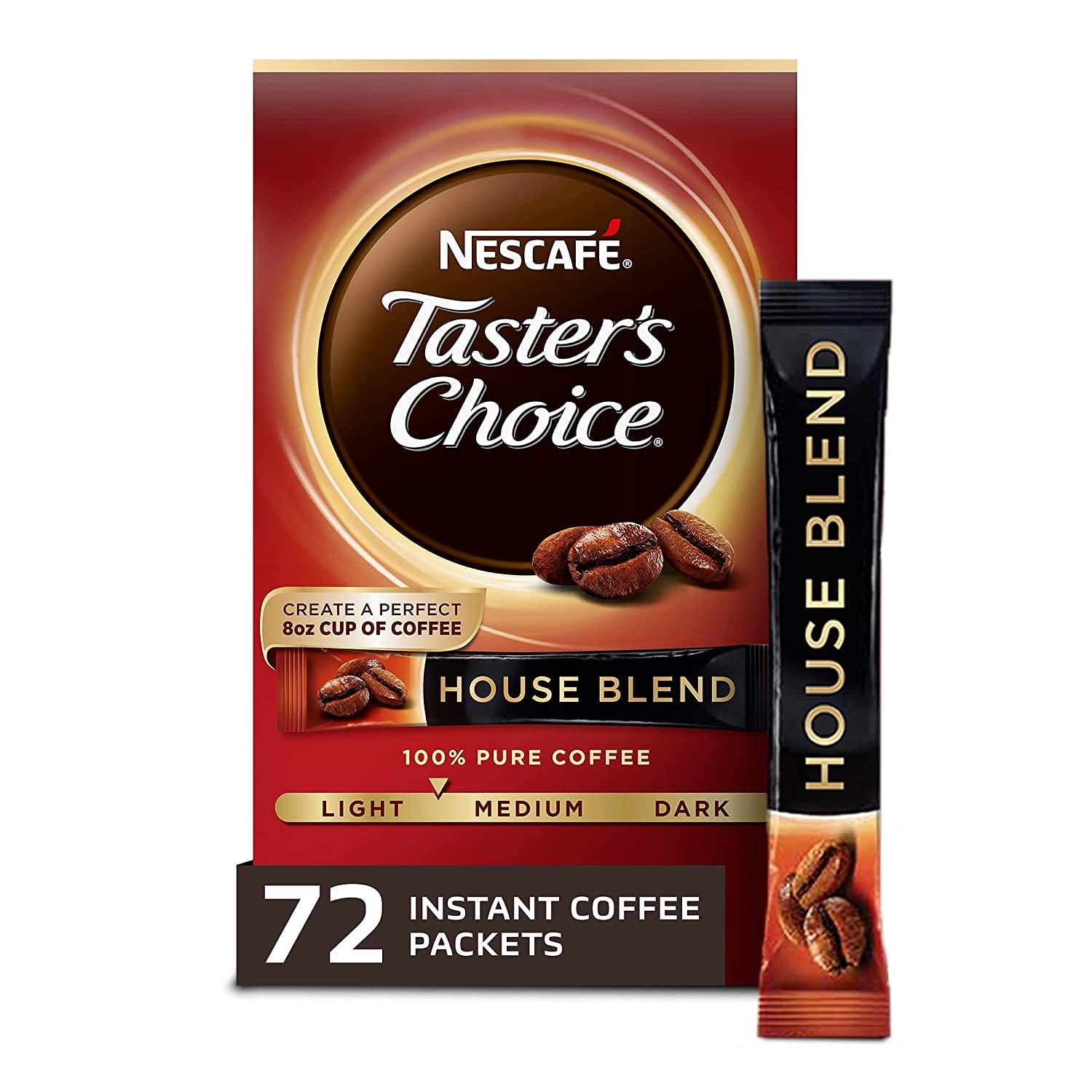 NESCAFE Taster's Choice, House Blend Light Medium Roast Instant Coffee ...