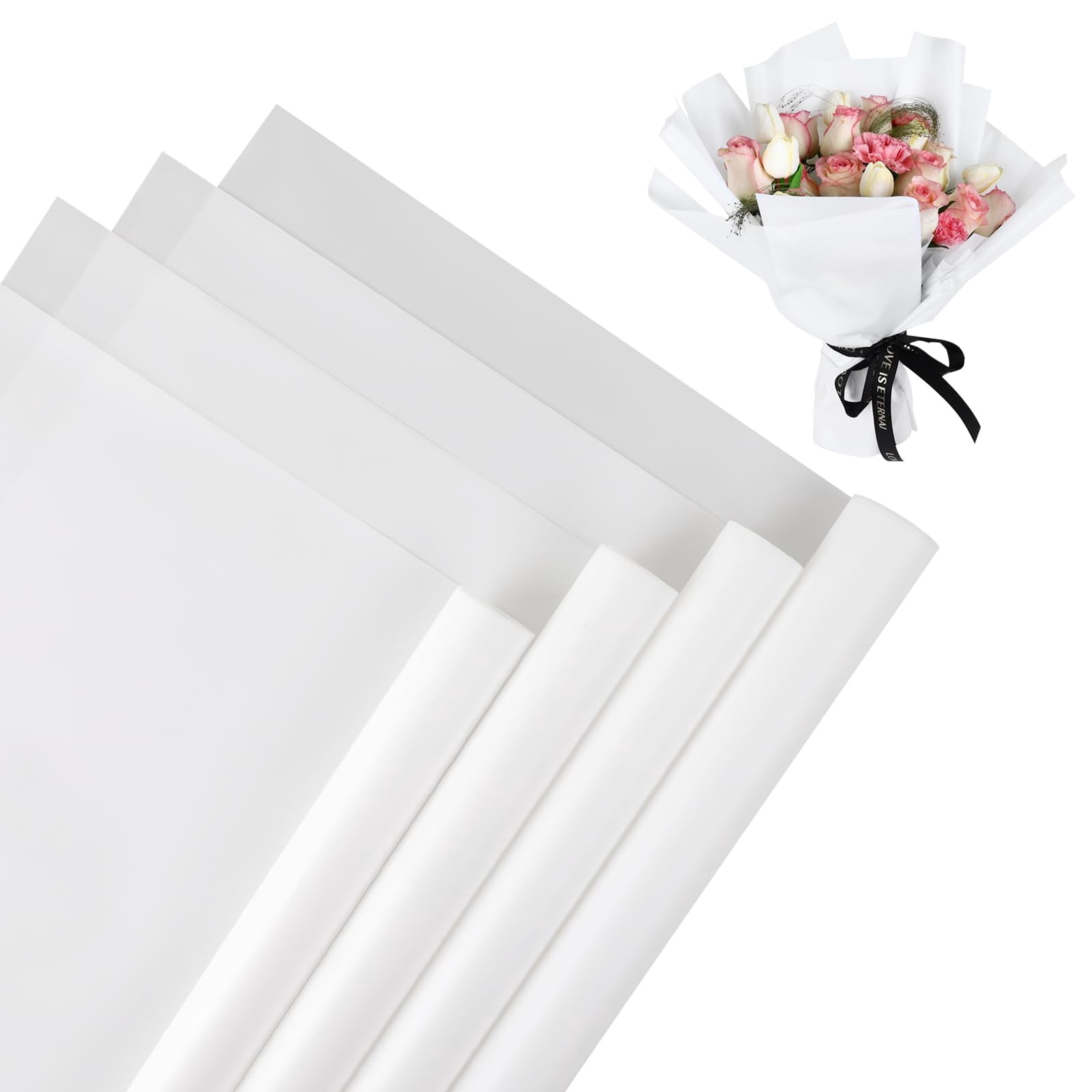 NESCCI 20 Sheet Flower AIF9 Wrapping Paper - Waterproof Floral Bouquet ...