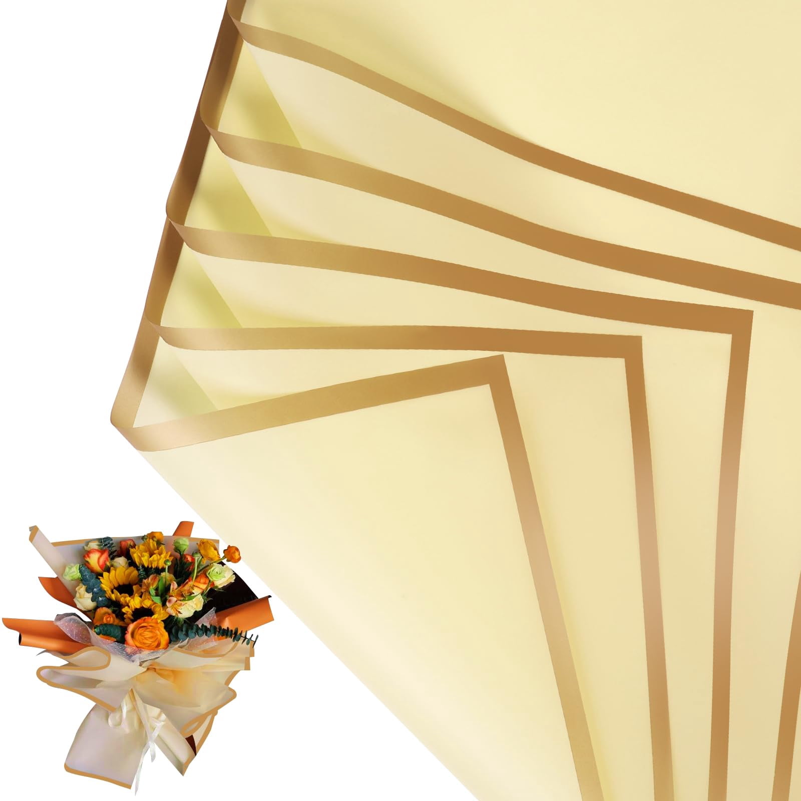 NESCCI 20 Sheet Flower DEF29 Wrapping Paper - Waterproof Floral Bouquet ...