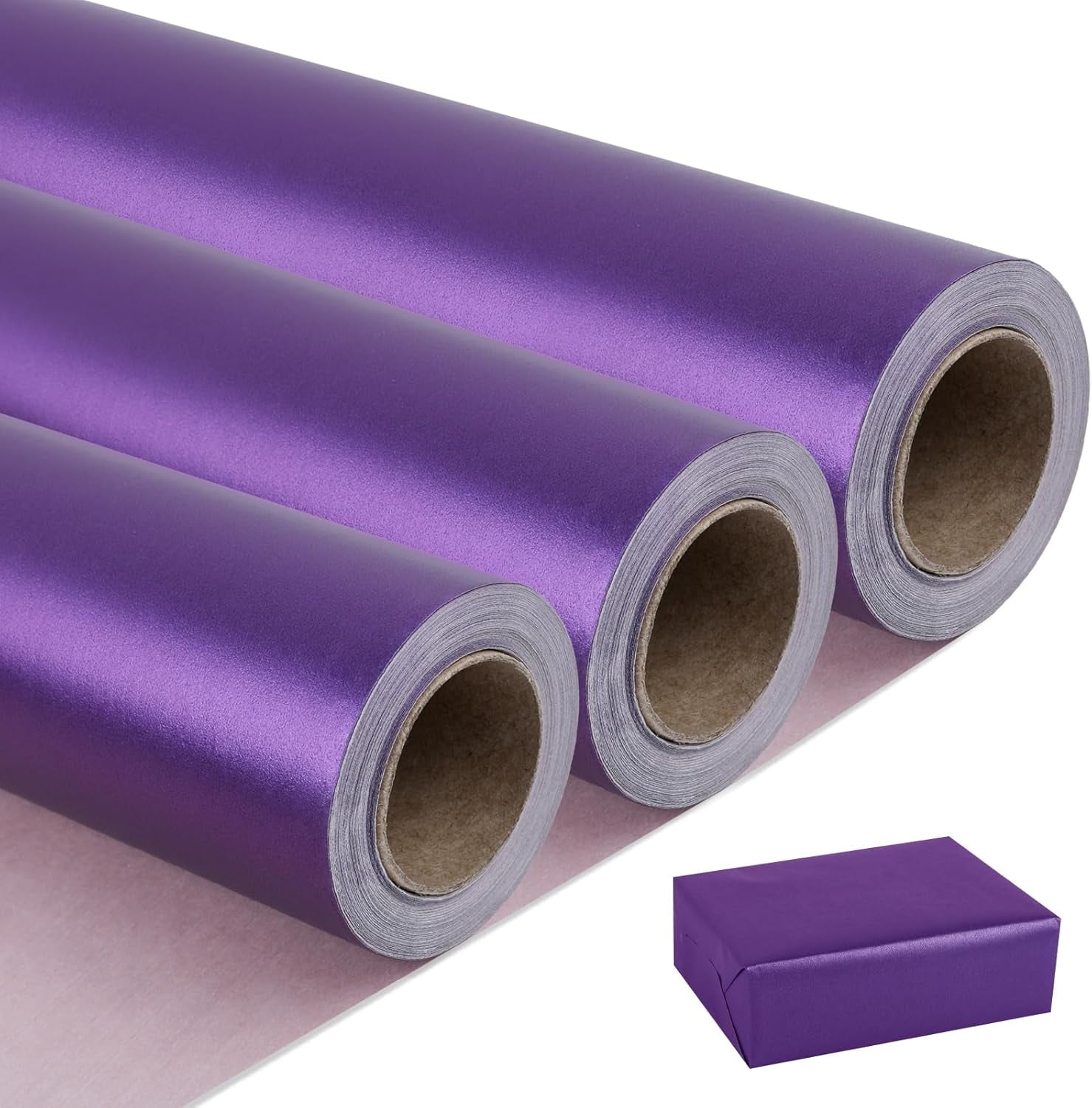 NESCCI Deep Purple Matte Wrapping Paper,Solid Color Pearly-Lustre Paper ...