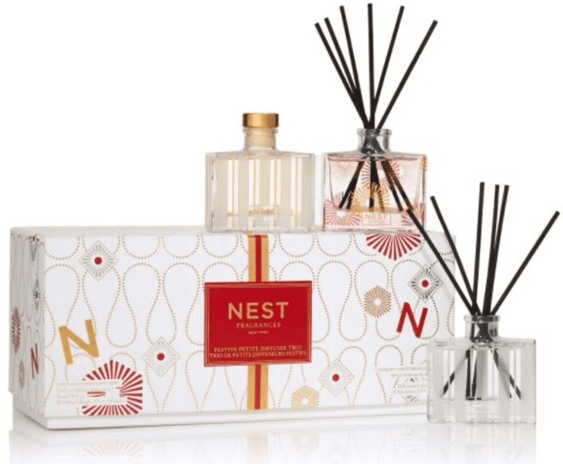 NEST FRAGRANCES FESTIVE PETITE REED DIFFUSER TRIO - HOLIDAY -PINE ...