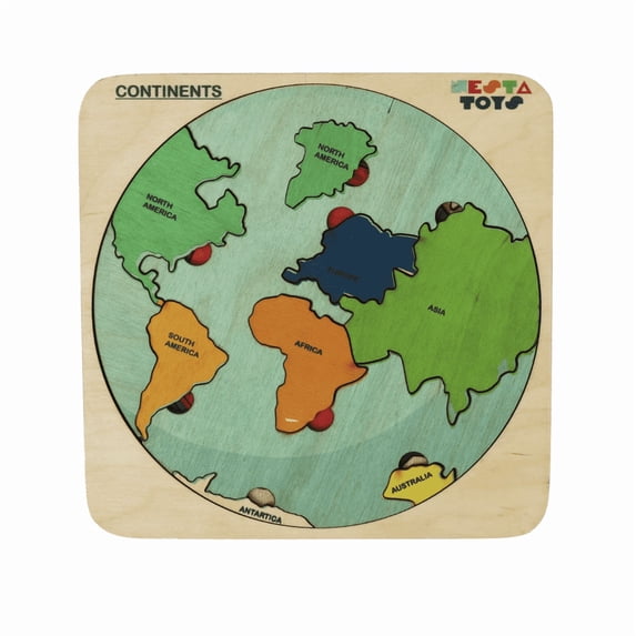 NESTA TOYS - World Map with Continents & Earth Core | Montessori Wooden ...