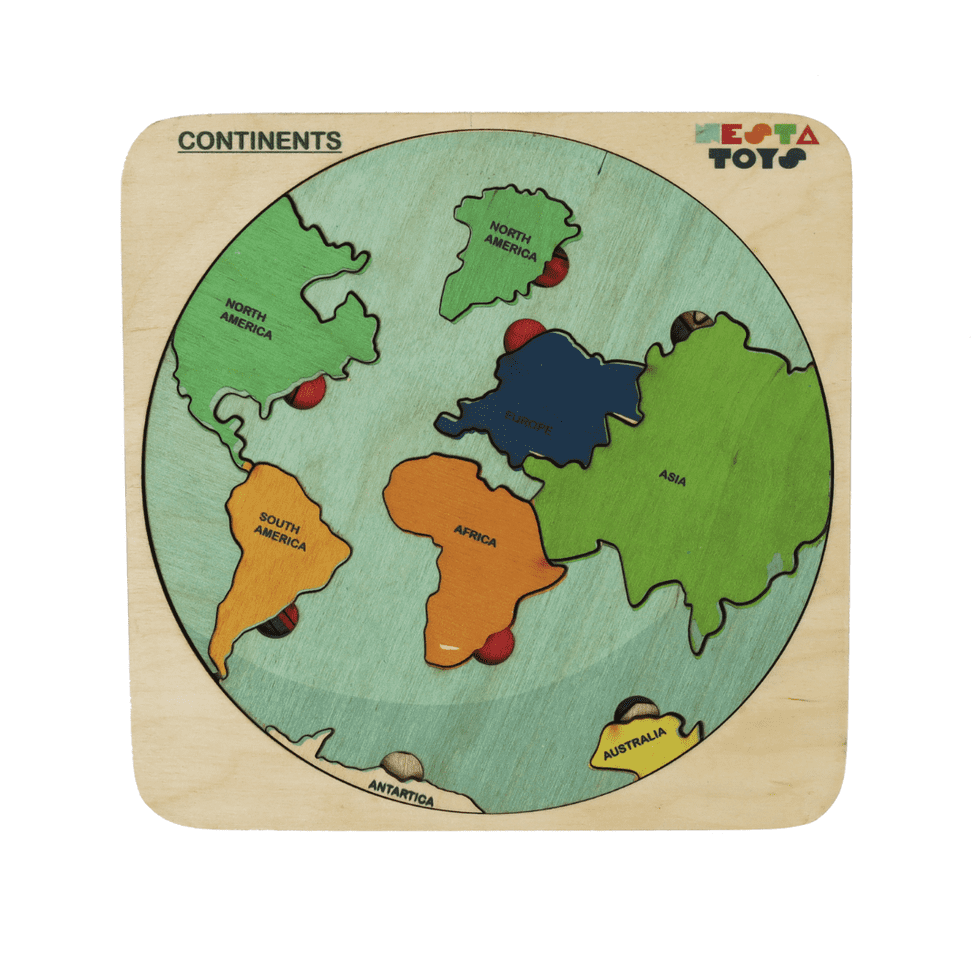 NESTA TOYS - World Map with Continents & Earth Core | Montessori Wooden ...