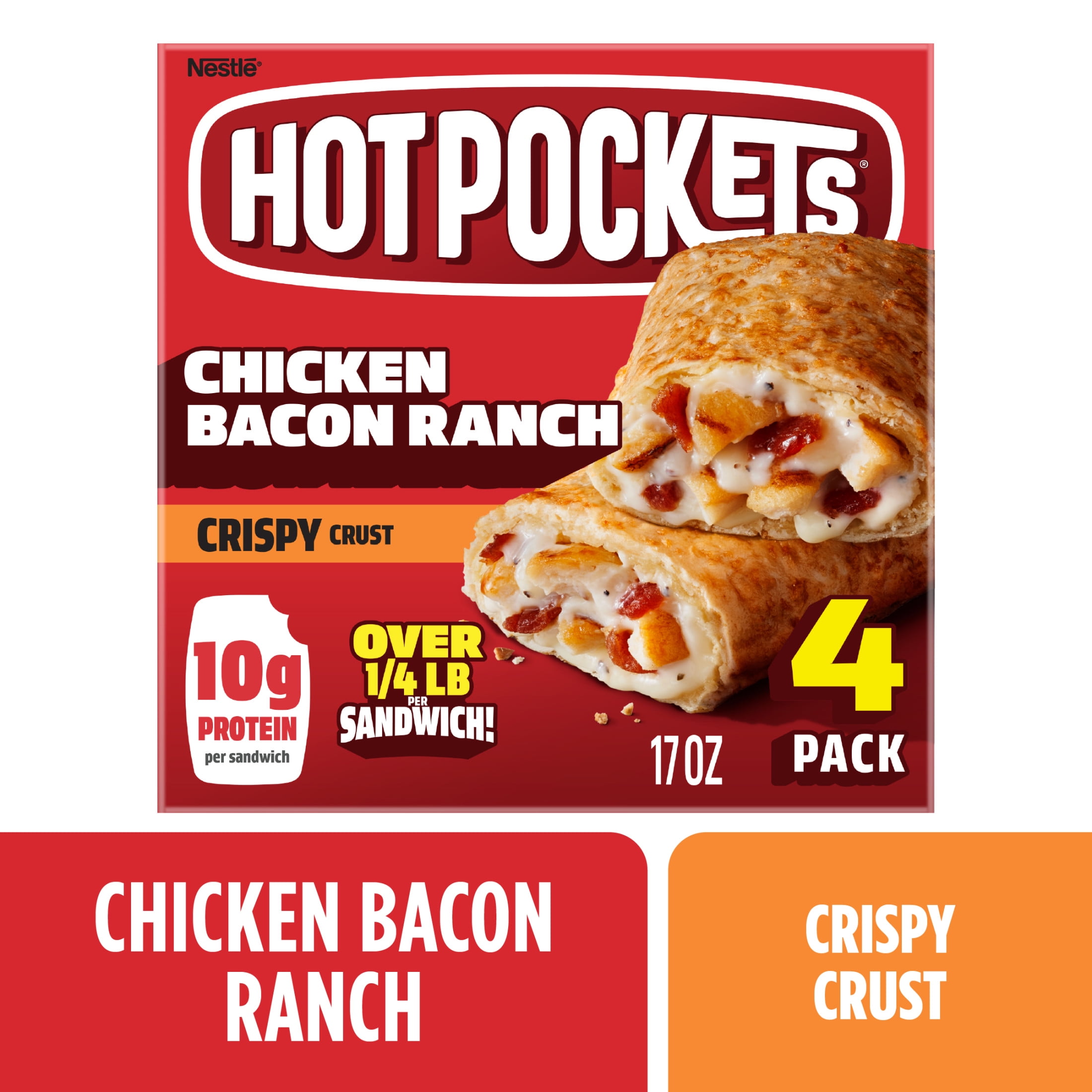 Hot Pockets Chicken Bacon Ranch, Snacks, Air Fryer Snacks, 10g Protein ...
