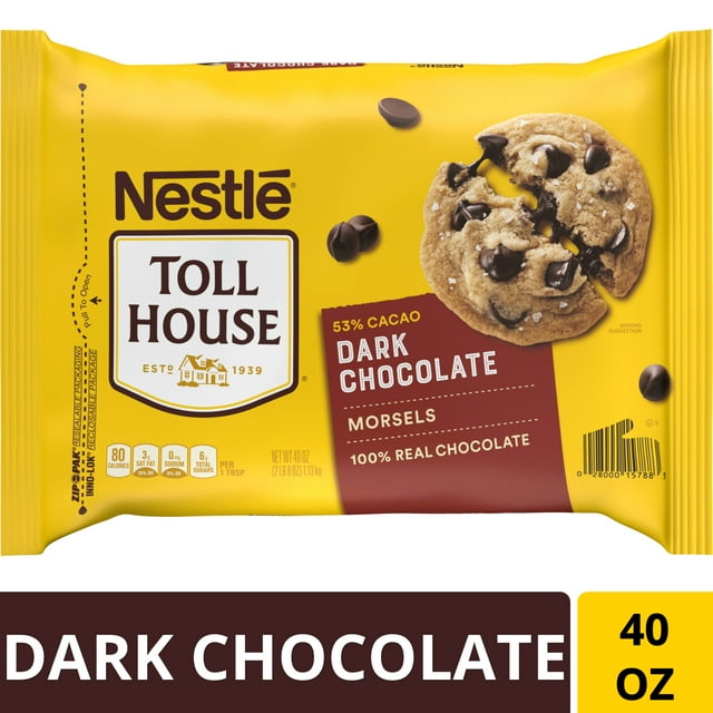 NESTLE TOLL HOUSE Dark Chocolate Morsels 40 oz Bag - Walmart.com