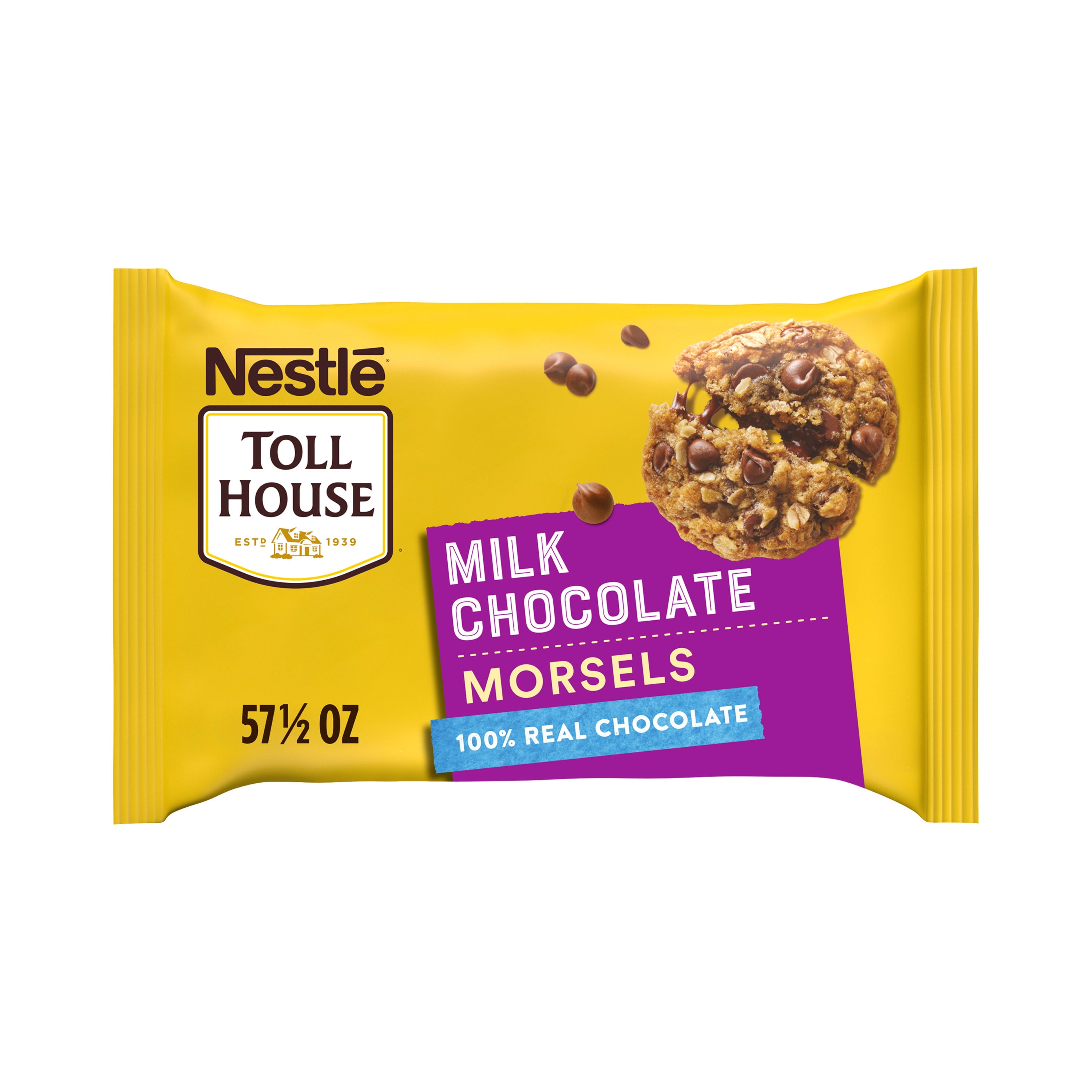 NESTLE TOLL HOUSE Milk Chocolate Cooking Chips for Baking, 57.5 oz. Bag ...