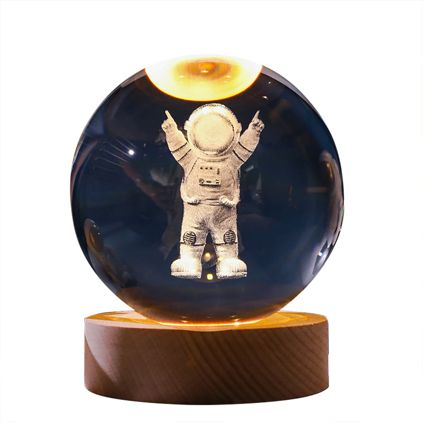 NESZZMIR Christmas Crystal Lamp Night Lights Astronaut Planet Globe 3D ...