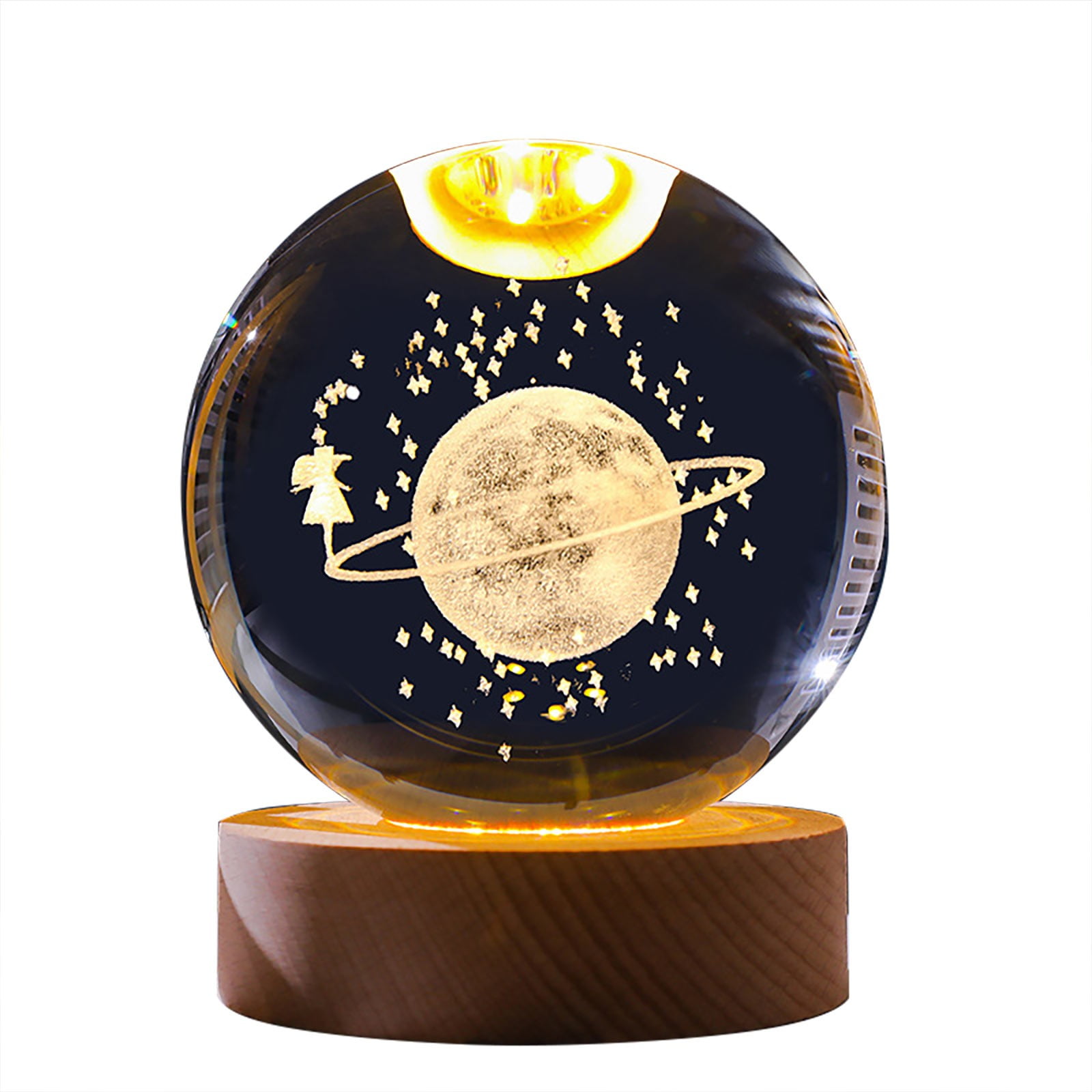 NESZZMIR Christmas Crystal Lamp Night Lights Astronaut Planet Globe 3D ...