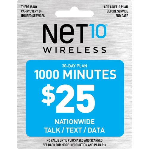 NET10 Wireless $25 1000-Minute Prepaid Phone Card - Walmart Business ...