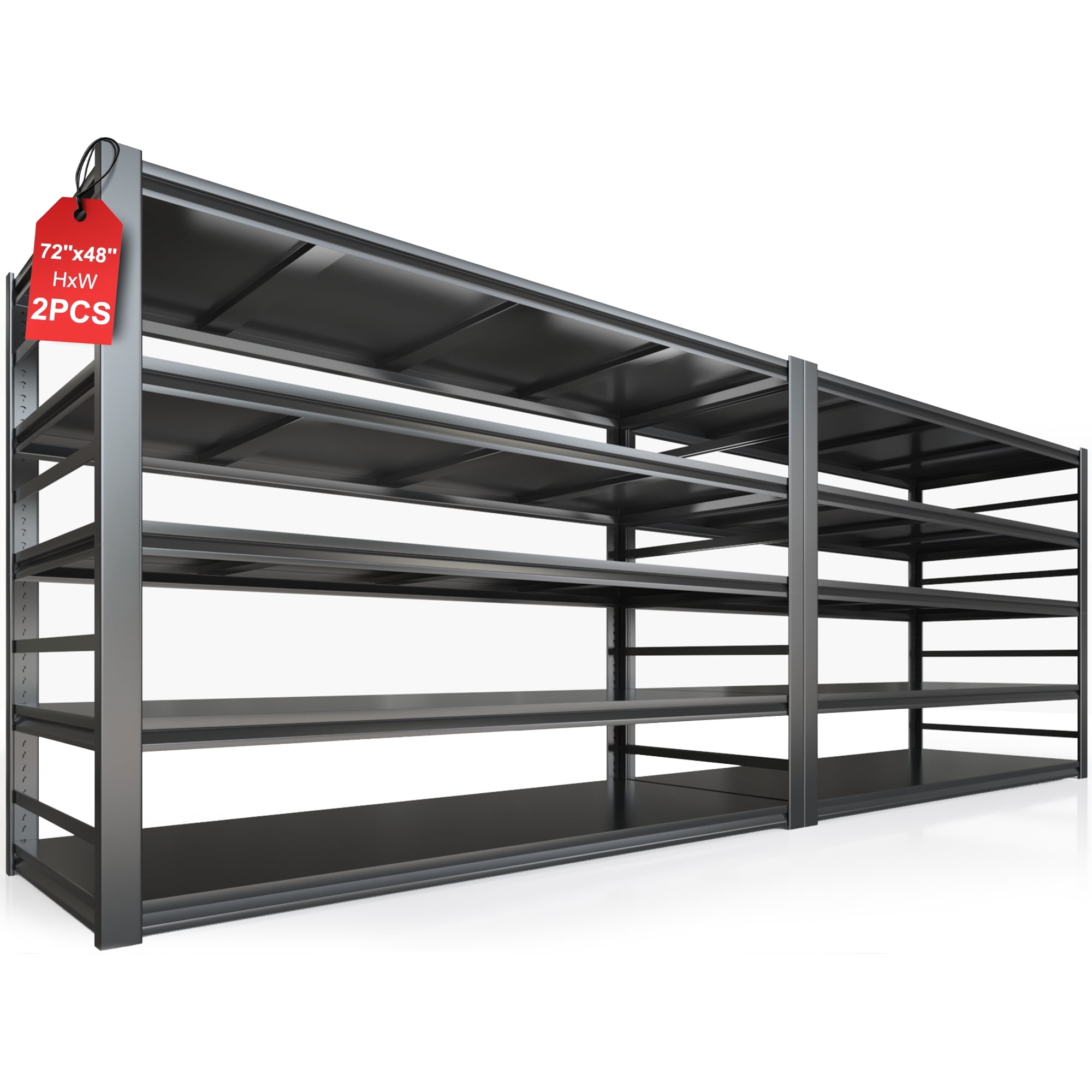 NETAJE 2 Pieces 5-Tier 71.65“ H x 24.2” D x 47.24” W Adjustable Heavy ...