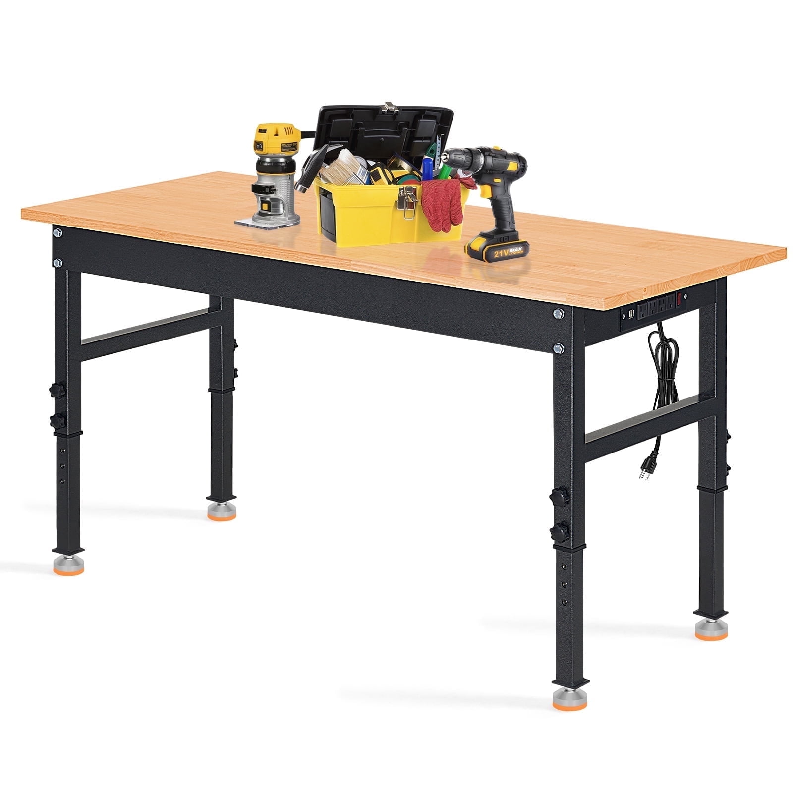 NETAJE Adjustable Heavy-Duty Work Bench, 48" x 24", 2000 lb Workbenches ...