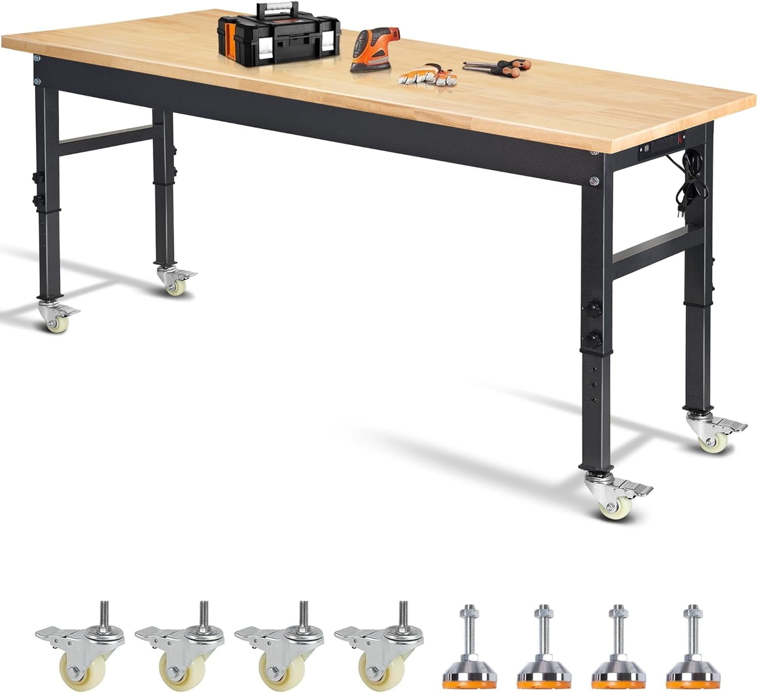 NETAJE 70'' Adjustable Heavy-Duty Work Bench, 2000 lb Workbenches ...