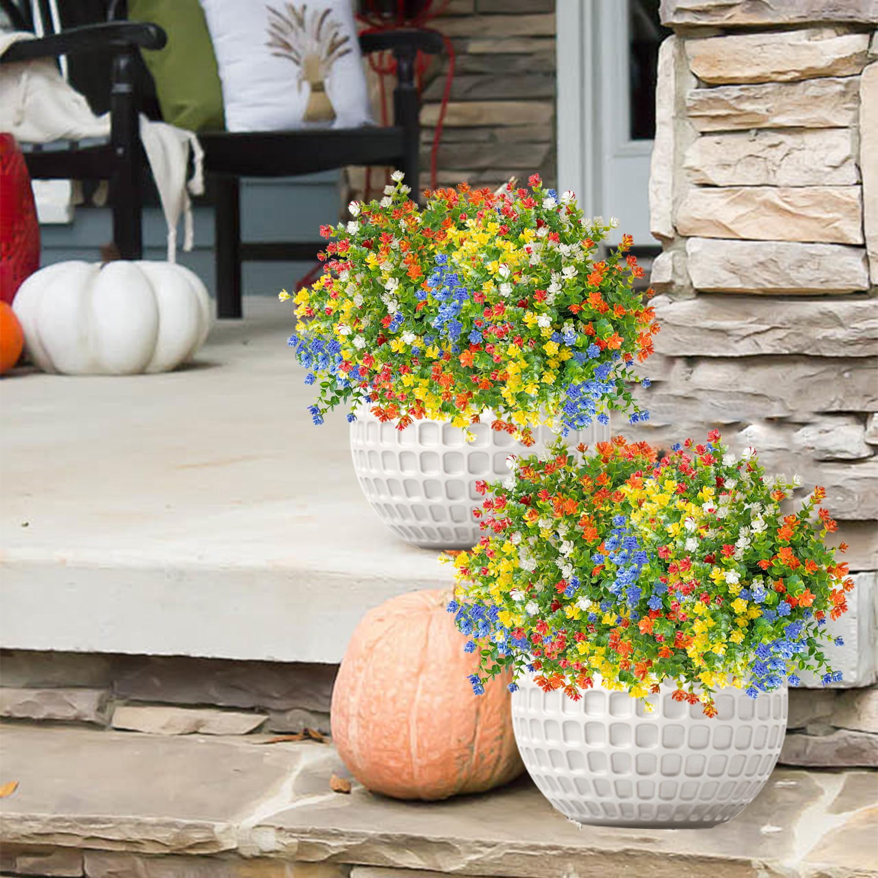 NETAP Outdoor Artificial Flowers UV Resistant, 20 Bundles Fake ...