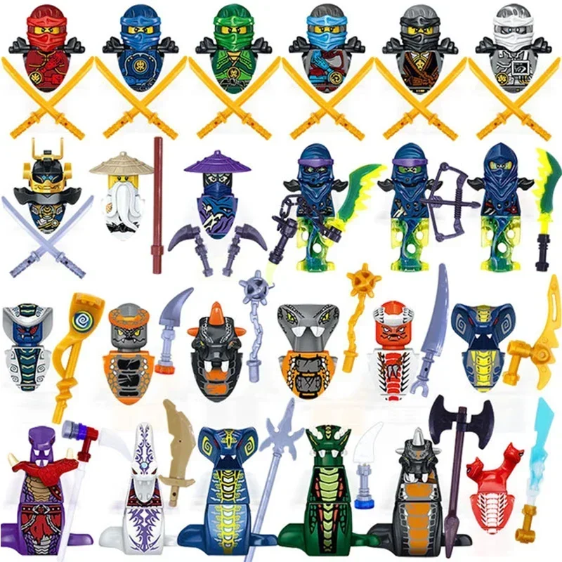 NETEASE Ninjago Mini Figures 4CM Anime Characters Building Blocks Toys ...