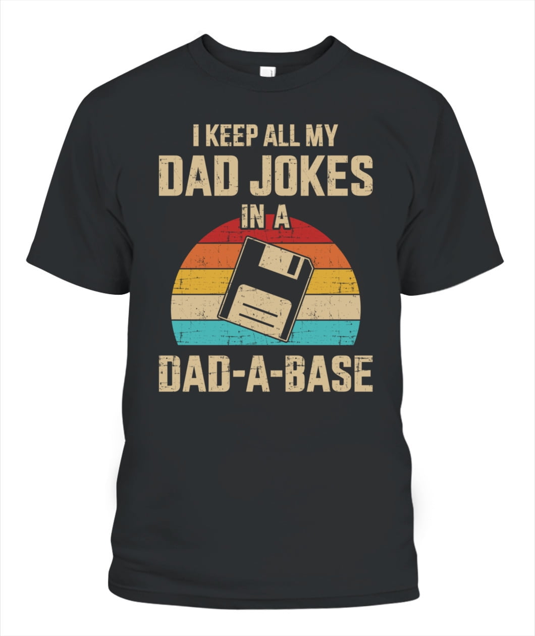 NETECOM Dad-a-Base T-Shirt, Funny Dad Joke Graphic Tee with Vintage ...