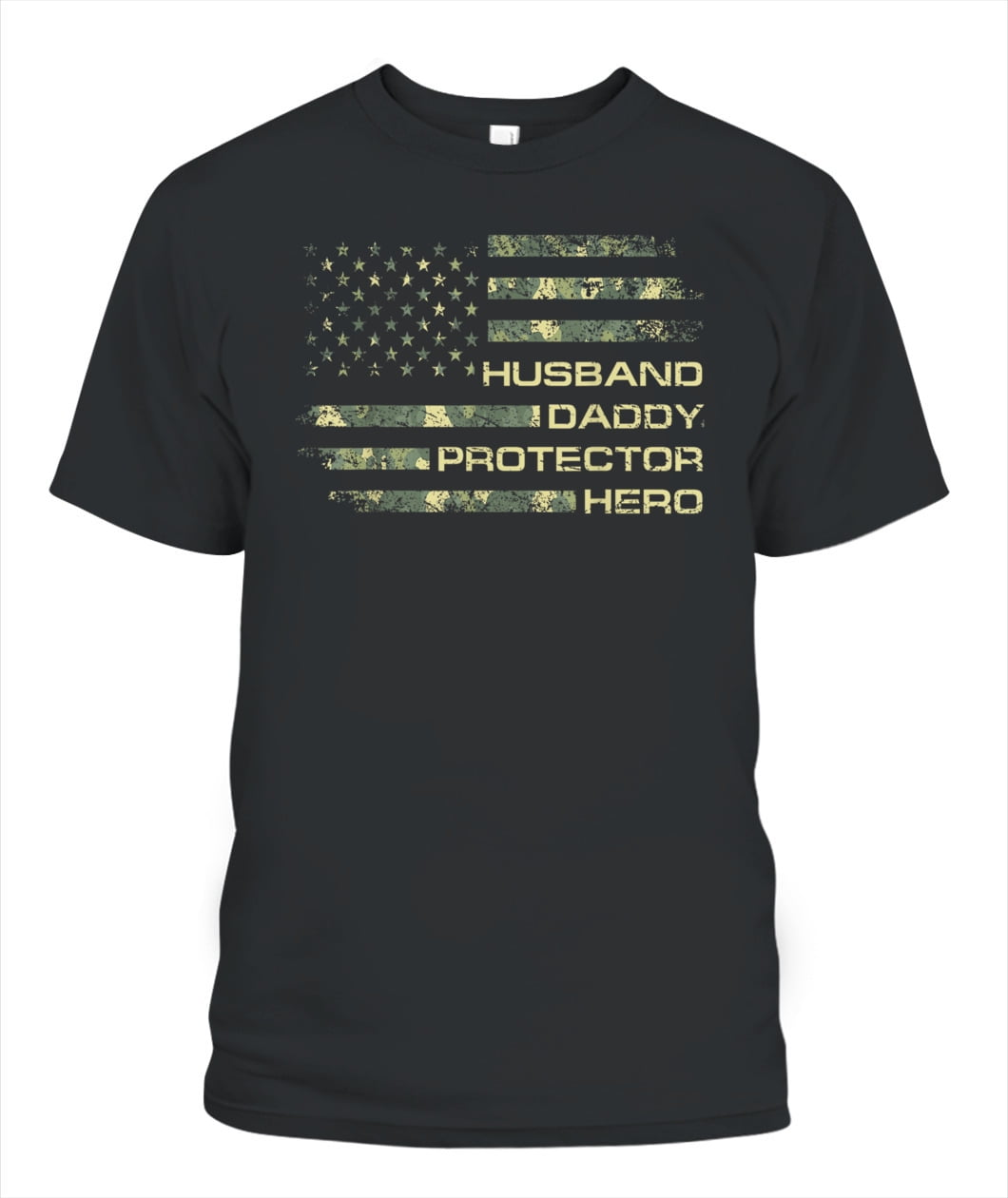 NETECOM Husband Daddy Protector Hero T-Shirt, Camo American Flag ...
