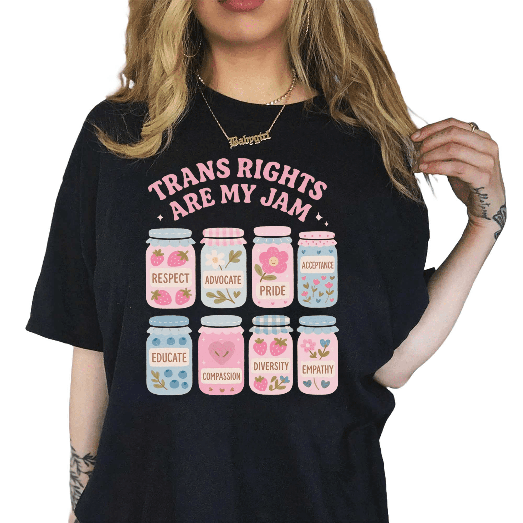 NETECOM Trans Rights Are My Jam Shirt, Colorful Affirmation T-Shirt ...