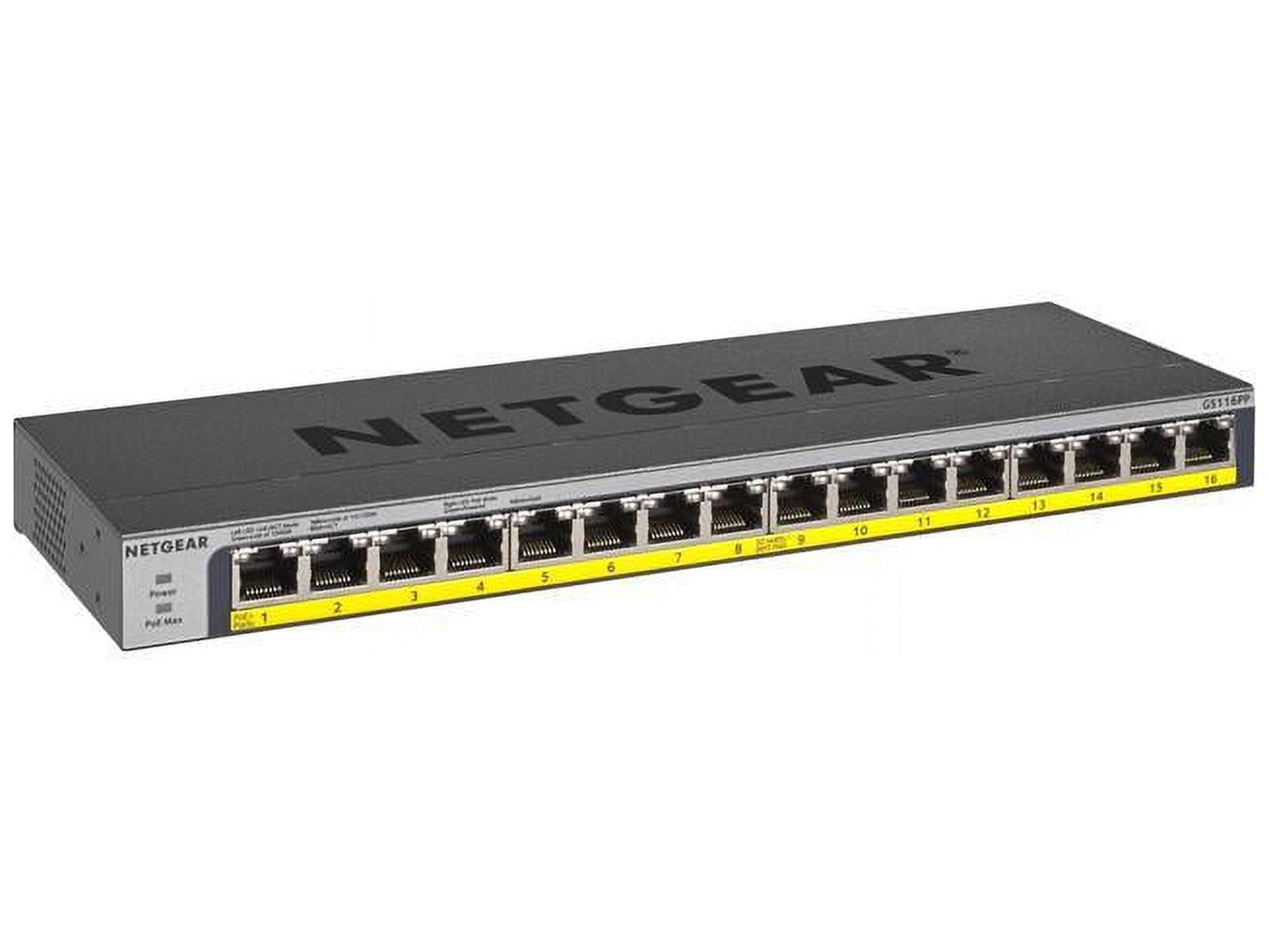 NETGEAR 16-Port PoE/PoE+ Gigabit Ethernet Unmanaged Switch, GS116PP ...