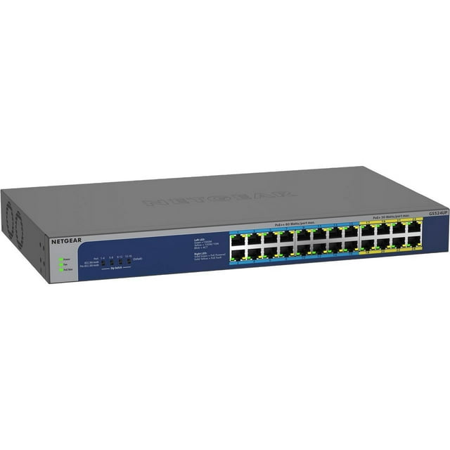 NETGEAR 24-Port Gigabit Ethernet Unmanaged PoE Switch (GS524UP) - with ... NETGEAR 24-Port Gigabit Ethernet Unmanaged PoE Switch (GS524UP) - with ...