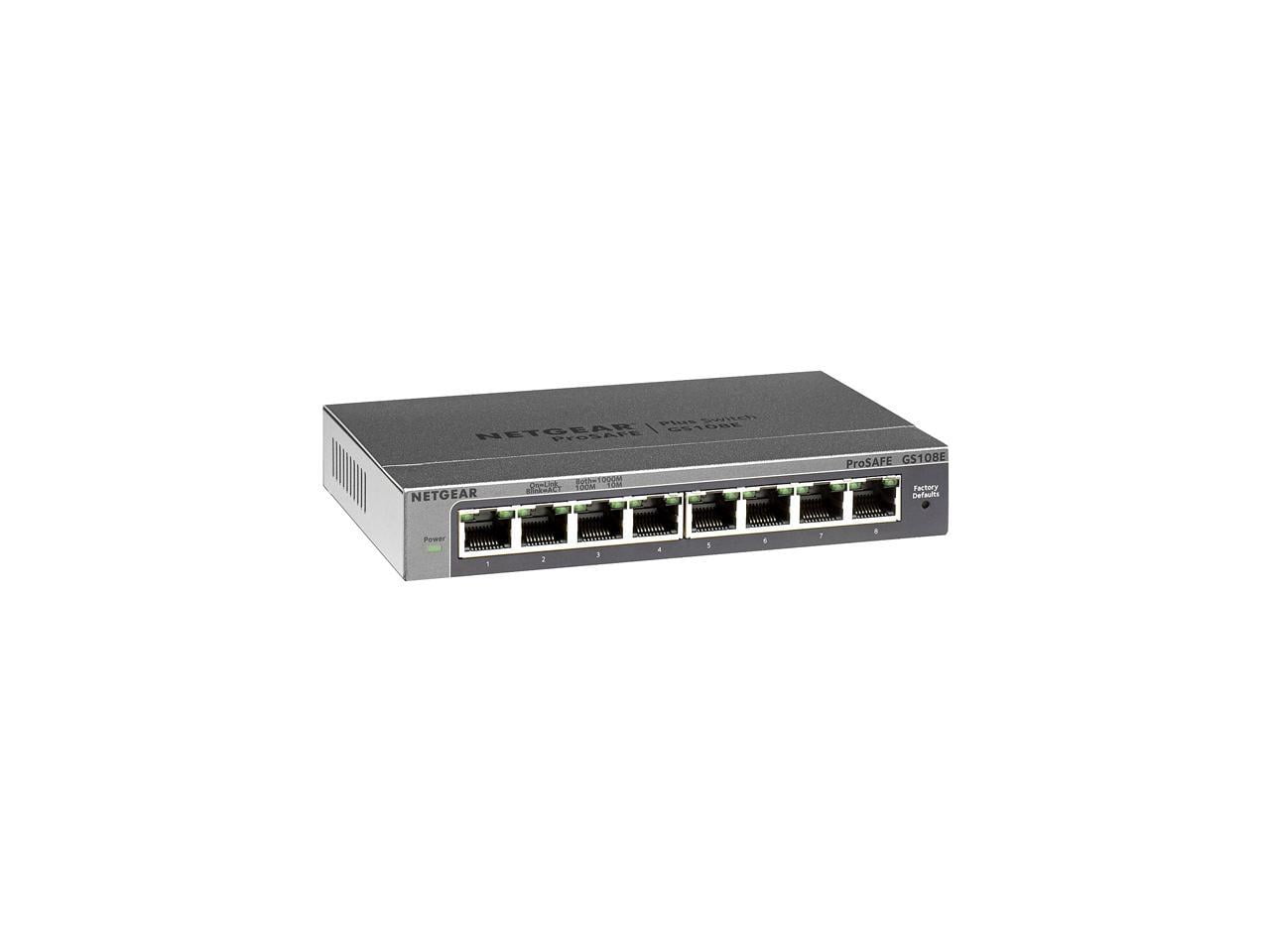 NETGEAR 8-Port Gigabit Ethernet Plus Switch (GS108Ev3) - Desktop, and ...