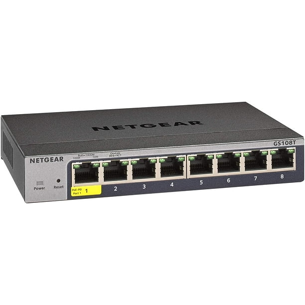 NETGEAR 8-Port Gigabit Ethernet Smart Switch (GS108T) - Walmart ...