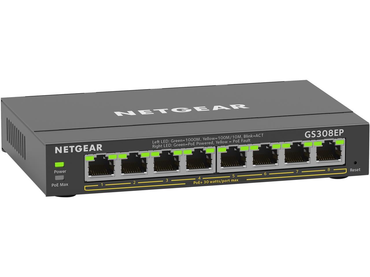 NETGEAR 8-Port PoE+ Gigabit Ethernet Plus Network Switch (GS308EP ...