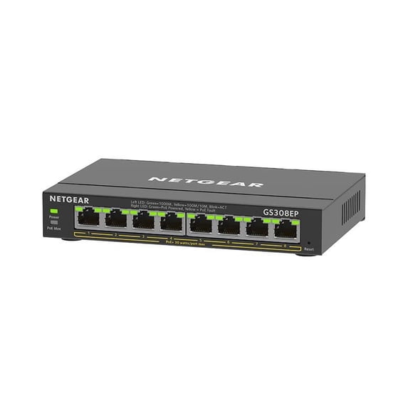 NETGEAR 8 Port PoE Gigabit Ethernet Plus Switch (GS308EP) - with 8 x ...