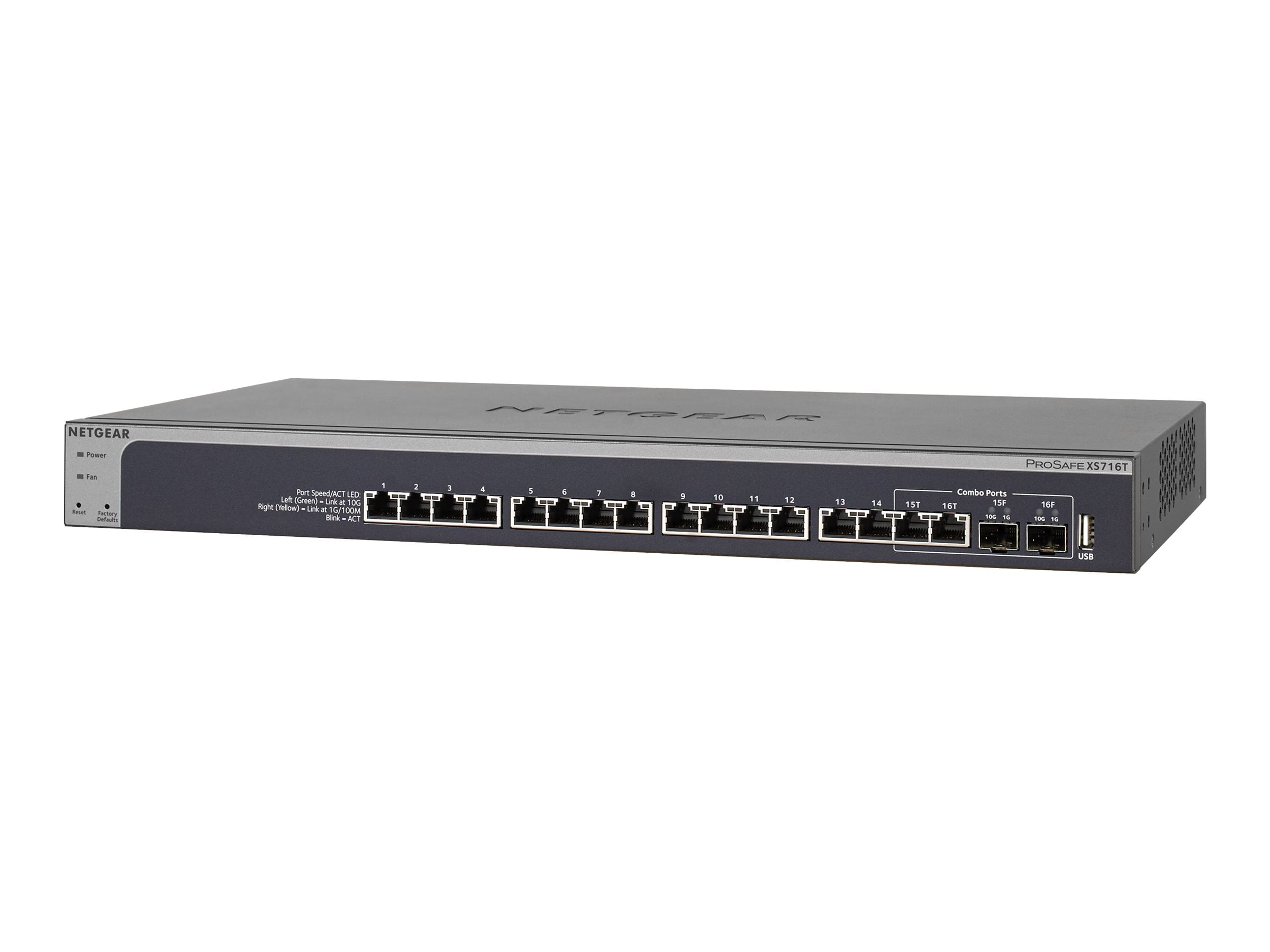 NETGEAR ProSAFE XS716T - switch - 16 ports - smart - rack-mountable ...