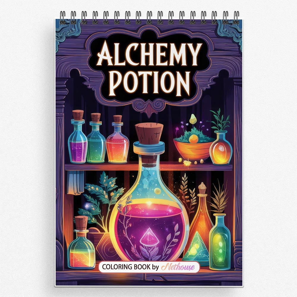 NETHOUSE Alchemy Potion Coloring Book For Adults Relaxation & Stress ...