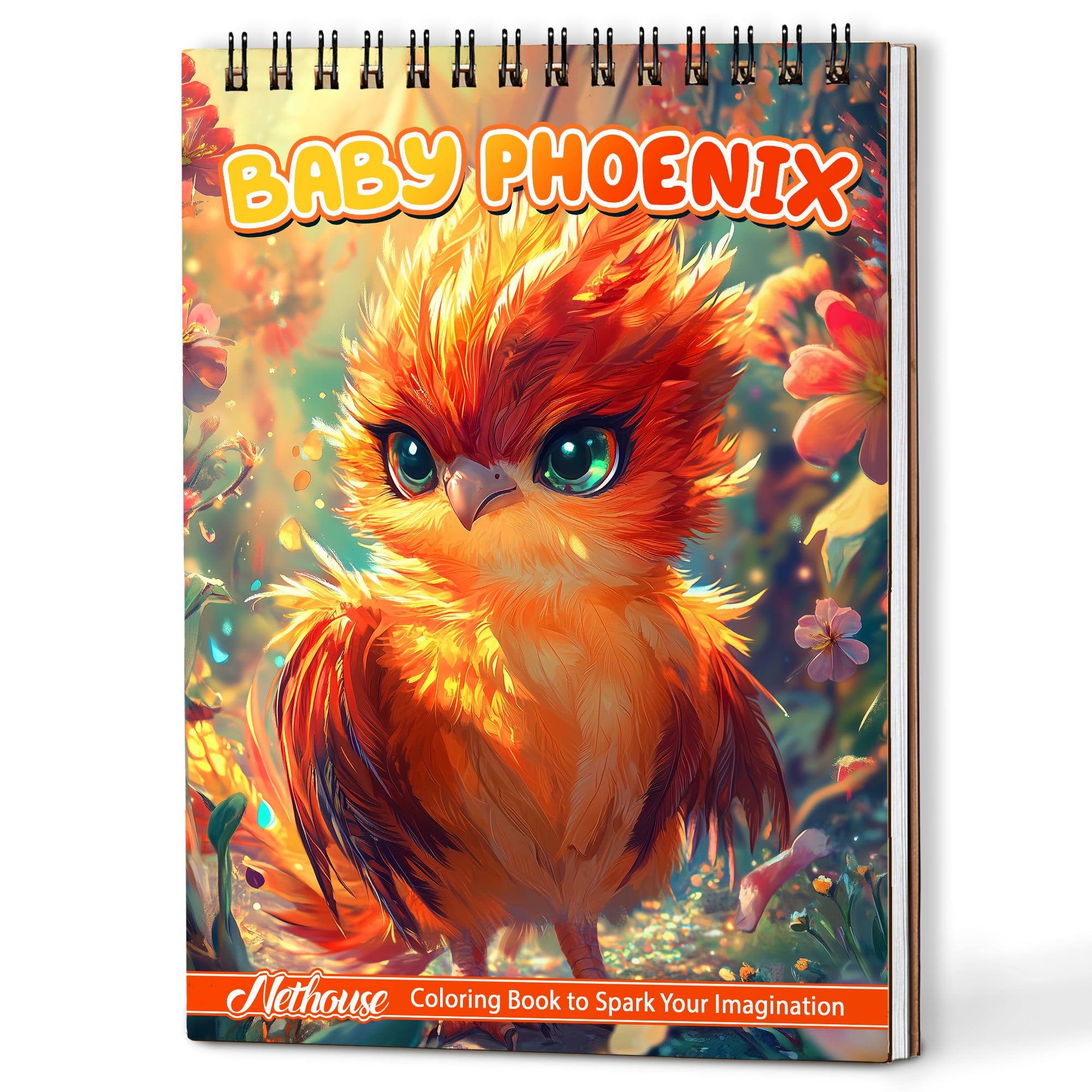 NETHOUSE Baby Phoenix Coloring Book Spiral Bound for All Ages, A5 ...