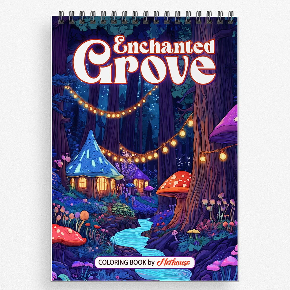 NETHOUSE Enchanted Grove Coloring Book For Adults Relaxation & Stress ...