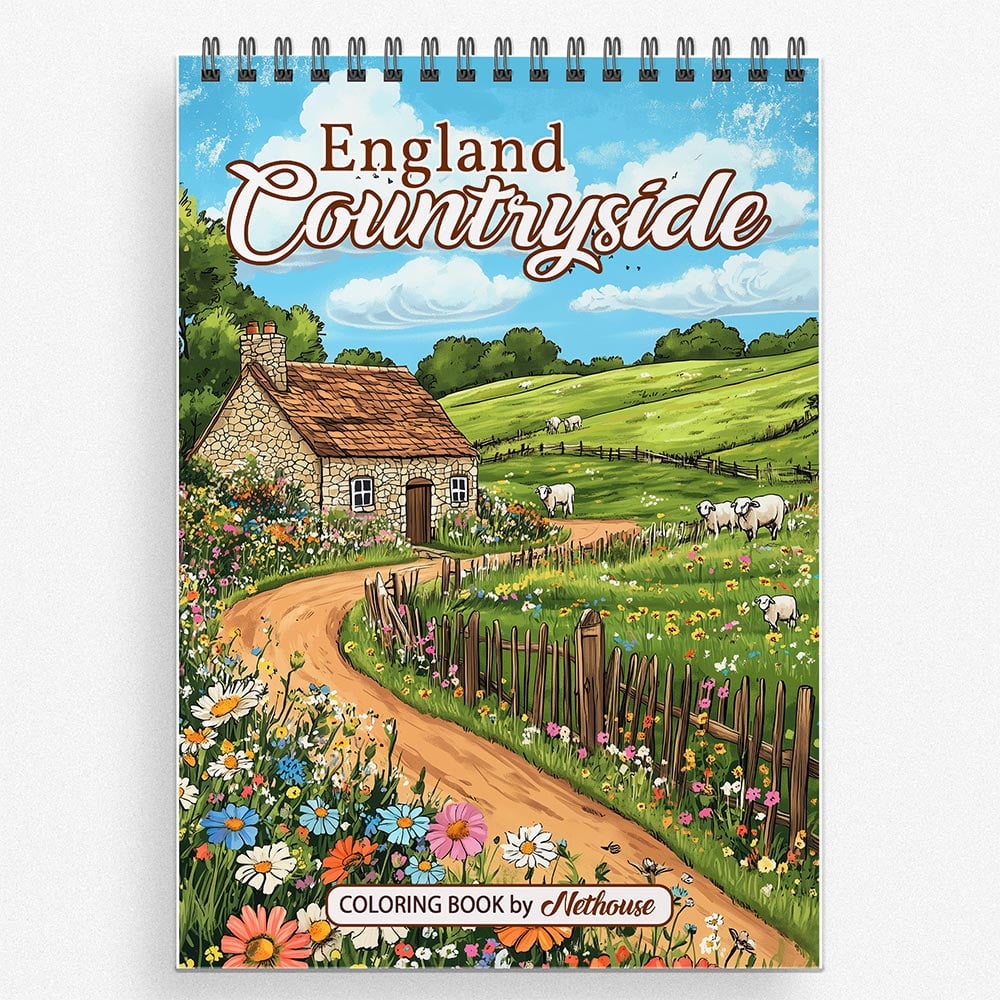 NETHOUSE England Countryside Coloring Book For Adults Relaxation ...