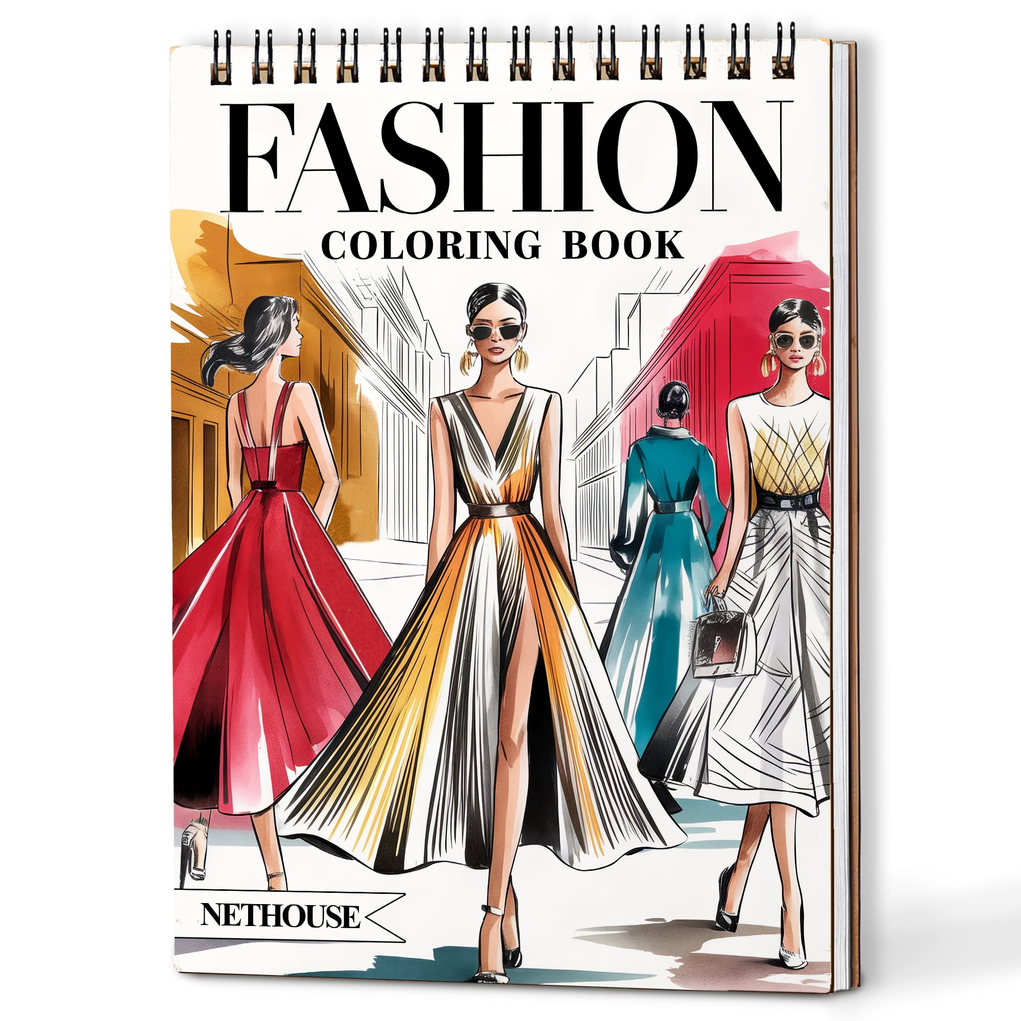 NETHOUSE Fashion Spiral Coloring Book for Adults Relaxation & Stress ...