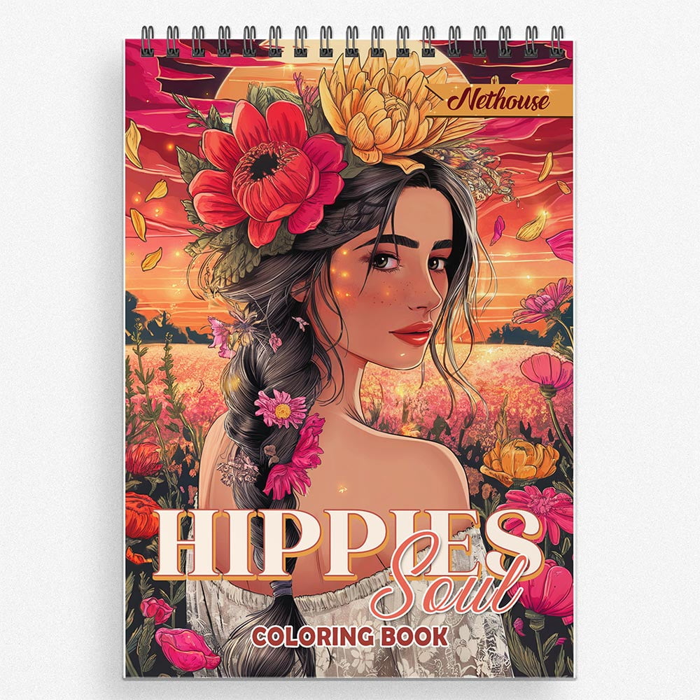 NETHOUSE Hippies Soul Coloring Book For Adults Relaxation & Stress ...