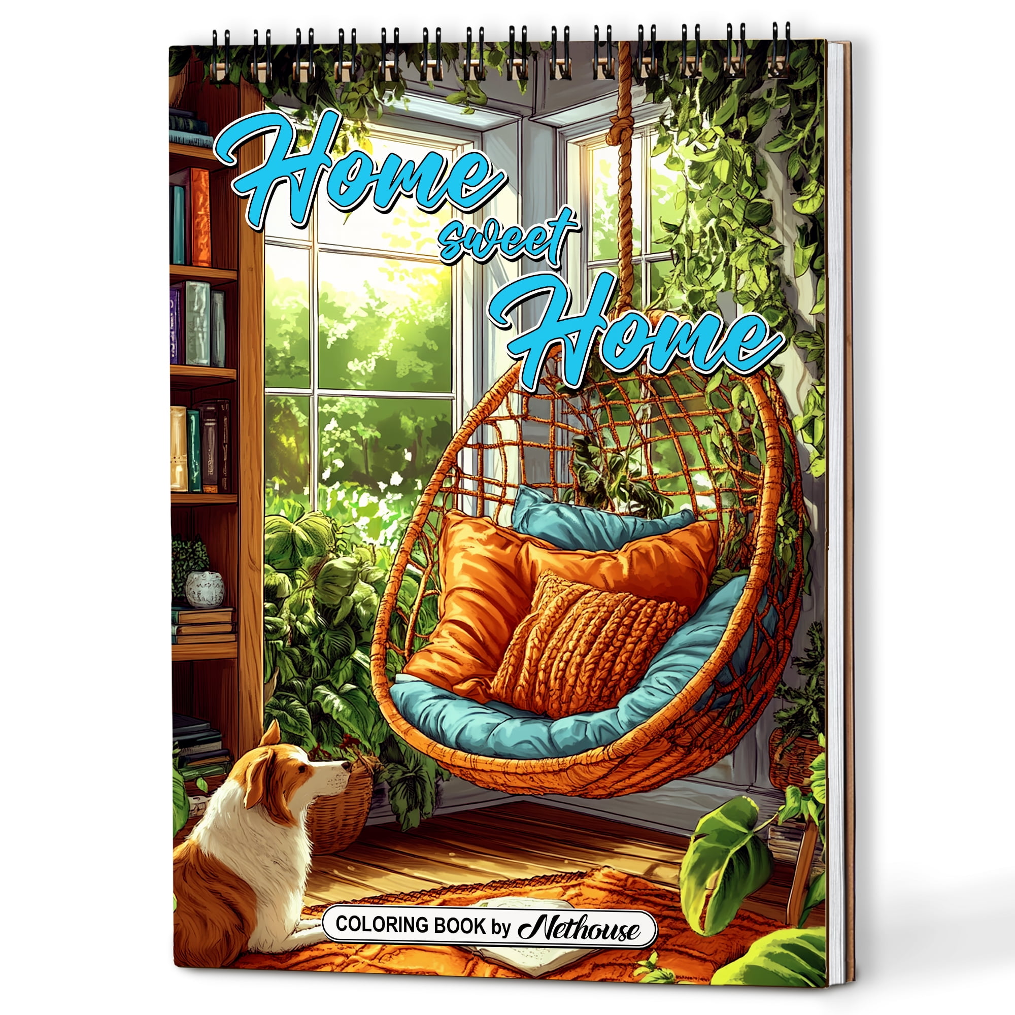 NETHOUSE Home Sweet Home Spiral Coloring Book for Adults Relaxation ...