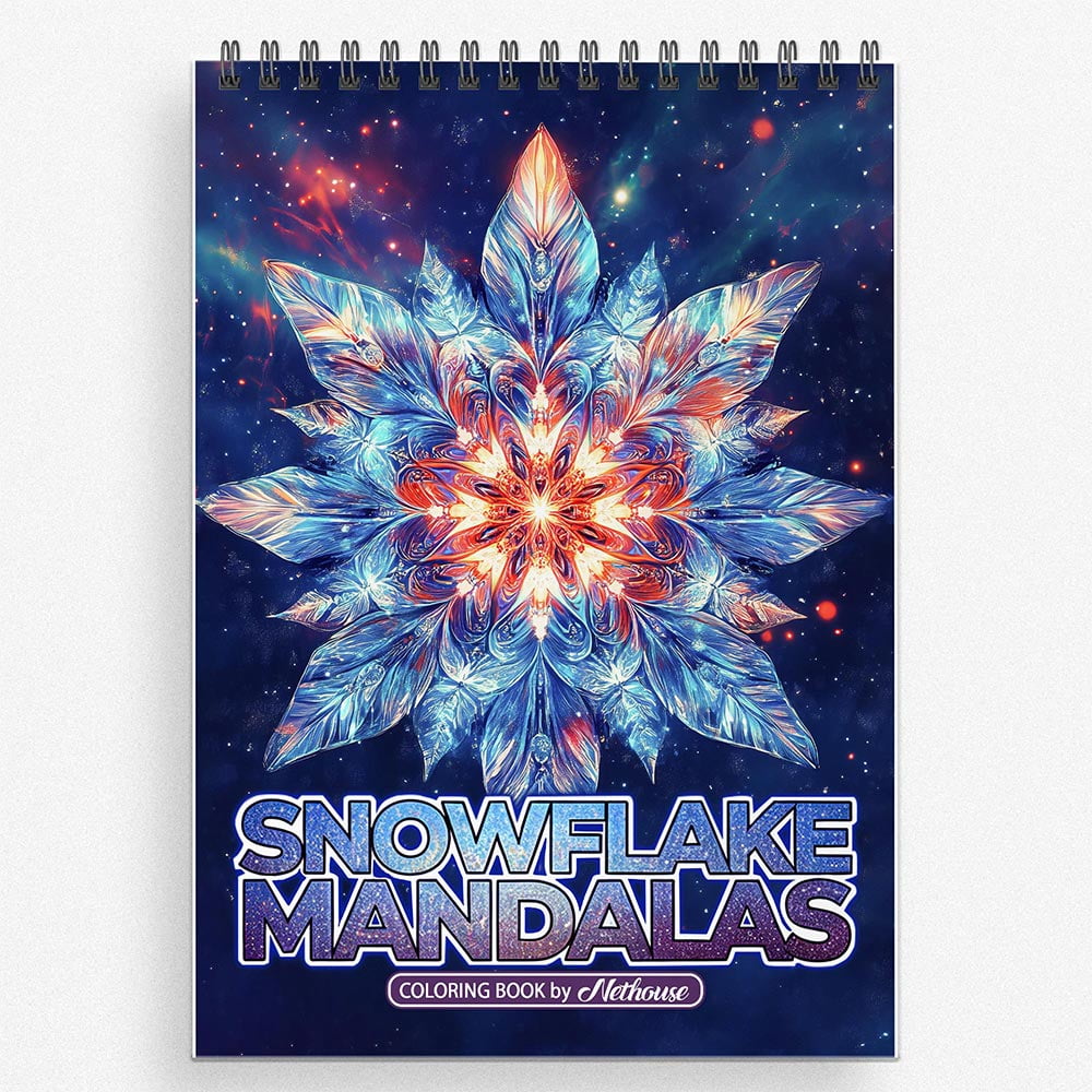 NETHOUSE Snowflake Mandalas Coloring Book For Adults Relaxation ...