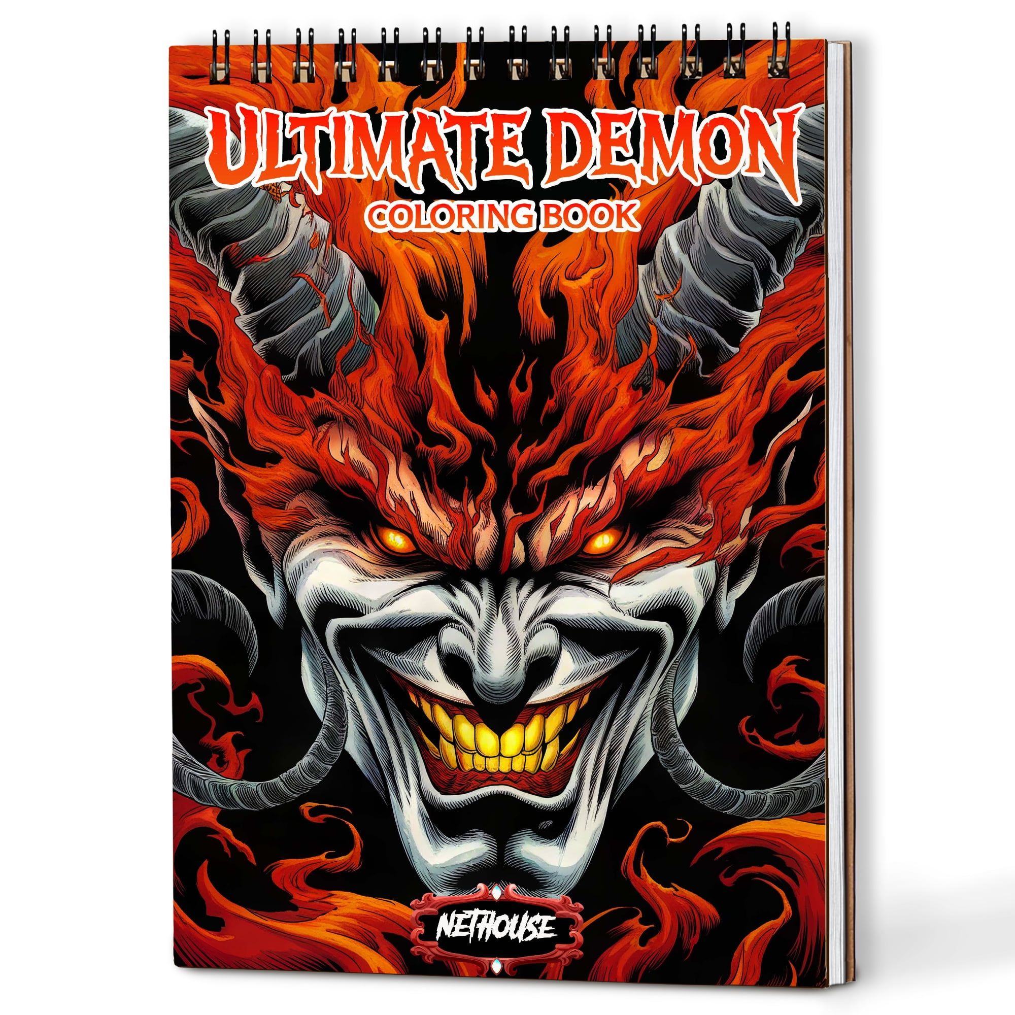 NETHOUSE Ultimate Demon Spiral Coloring Book for Adults, A5 Wooden ...