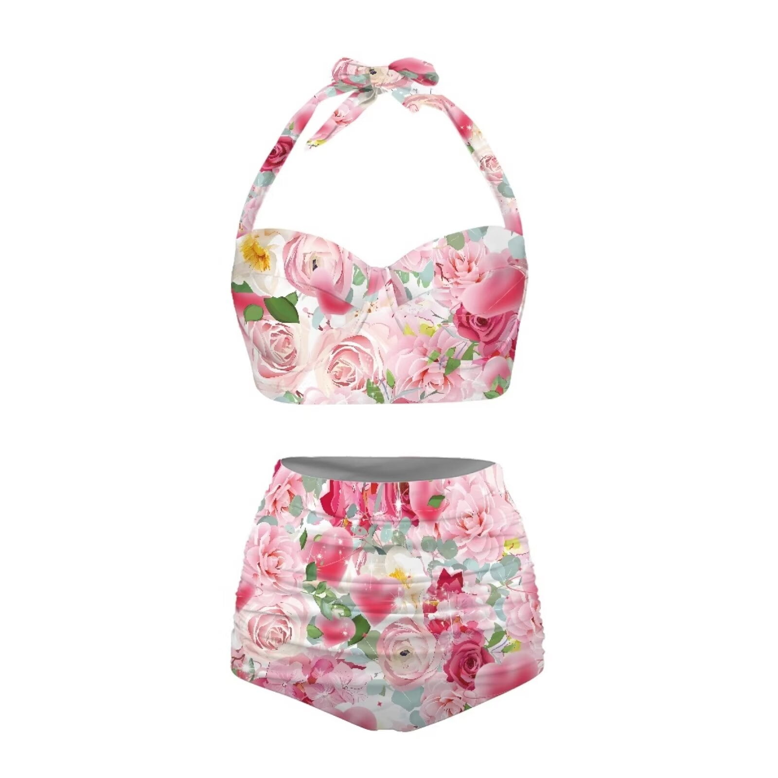 NETILGEN 2 Pack Set Elastic Rose Cluster Women Swimsuit Cover Up Sexy ...