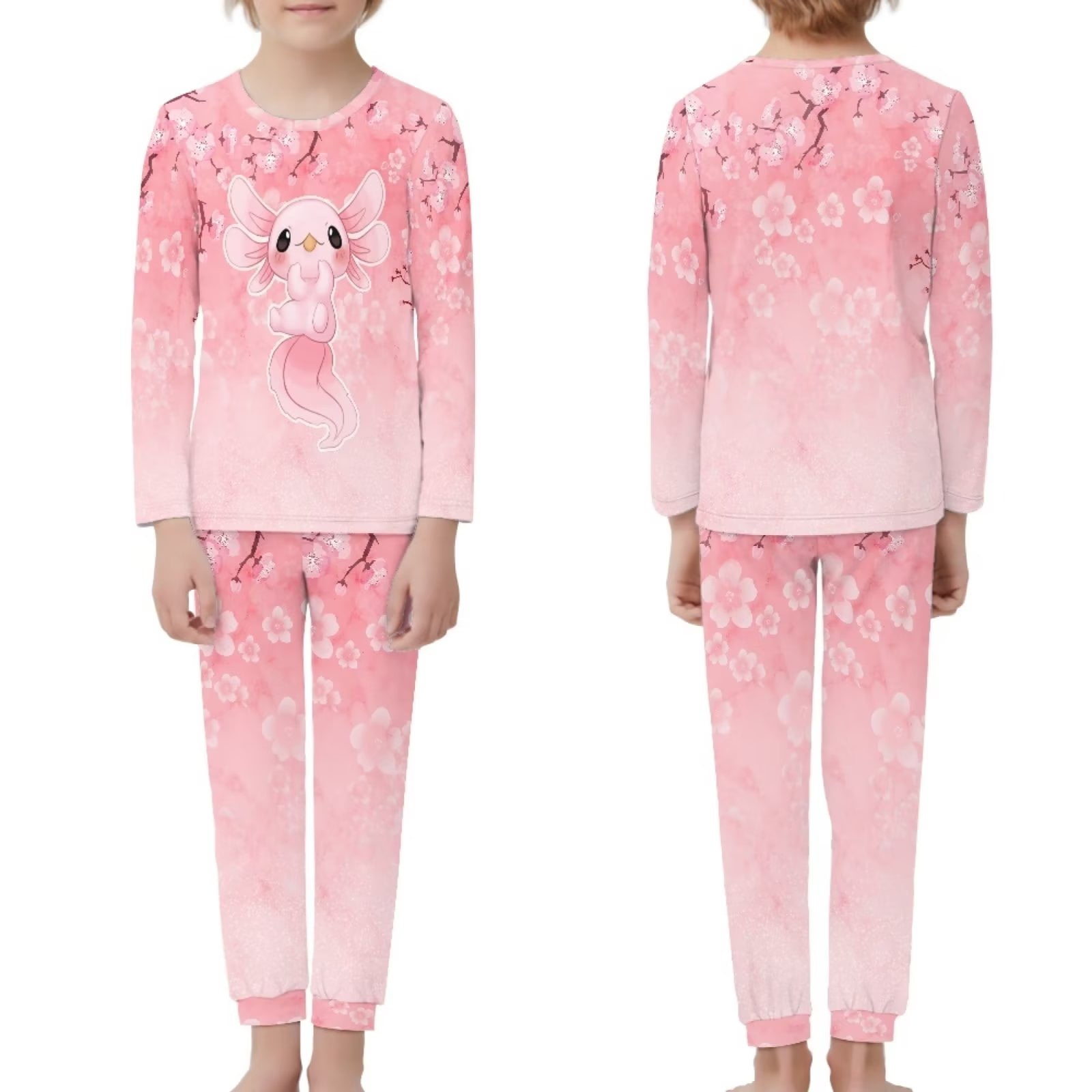 NETILGEN 2 Pcs Flowers Axolotls Comfort Breathable Pajamas for Teen ...