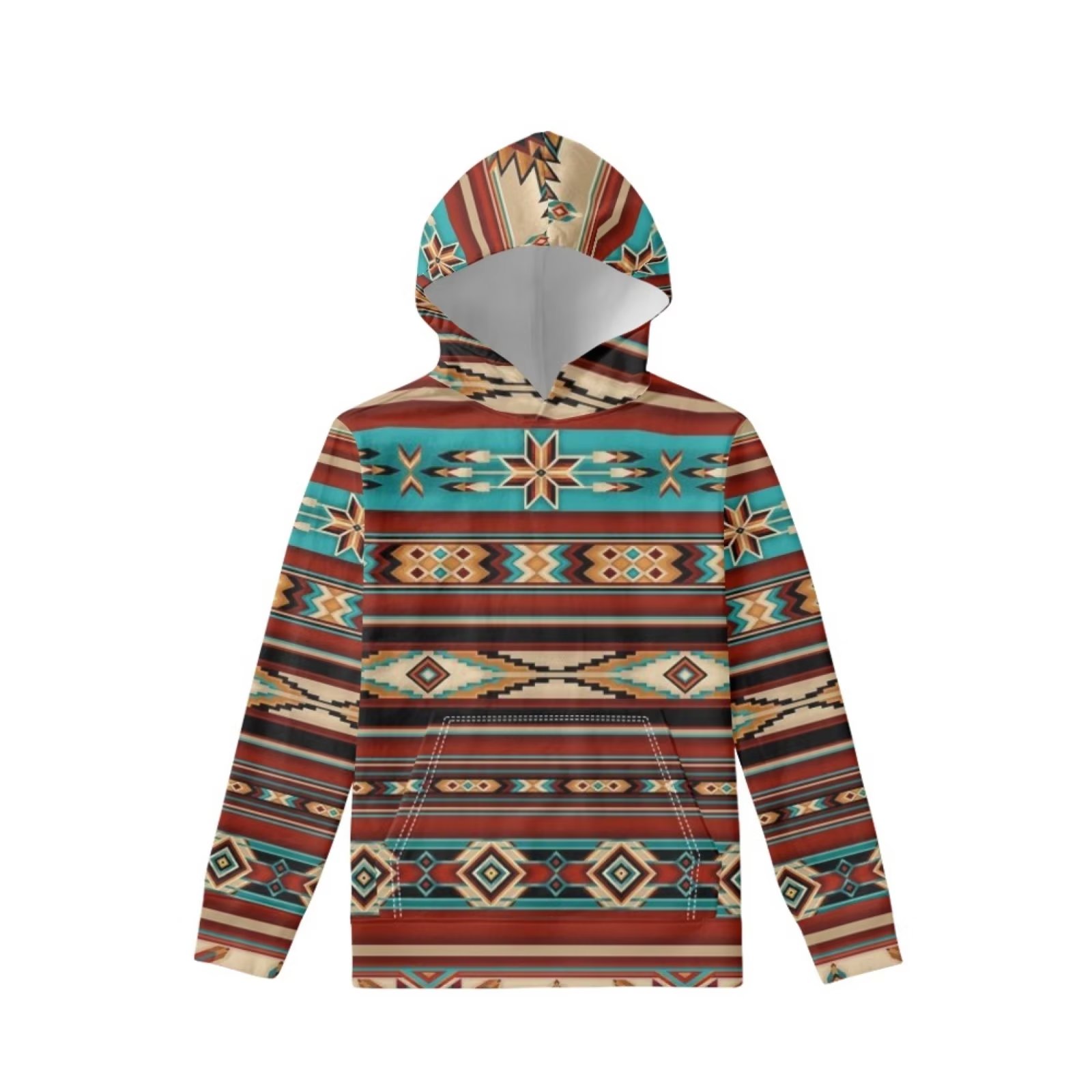 Netilgen Abstract Aztec Tribe Geometry Hoodies For Teen Girls Trendy