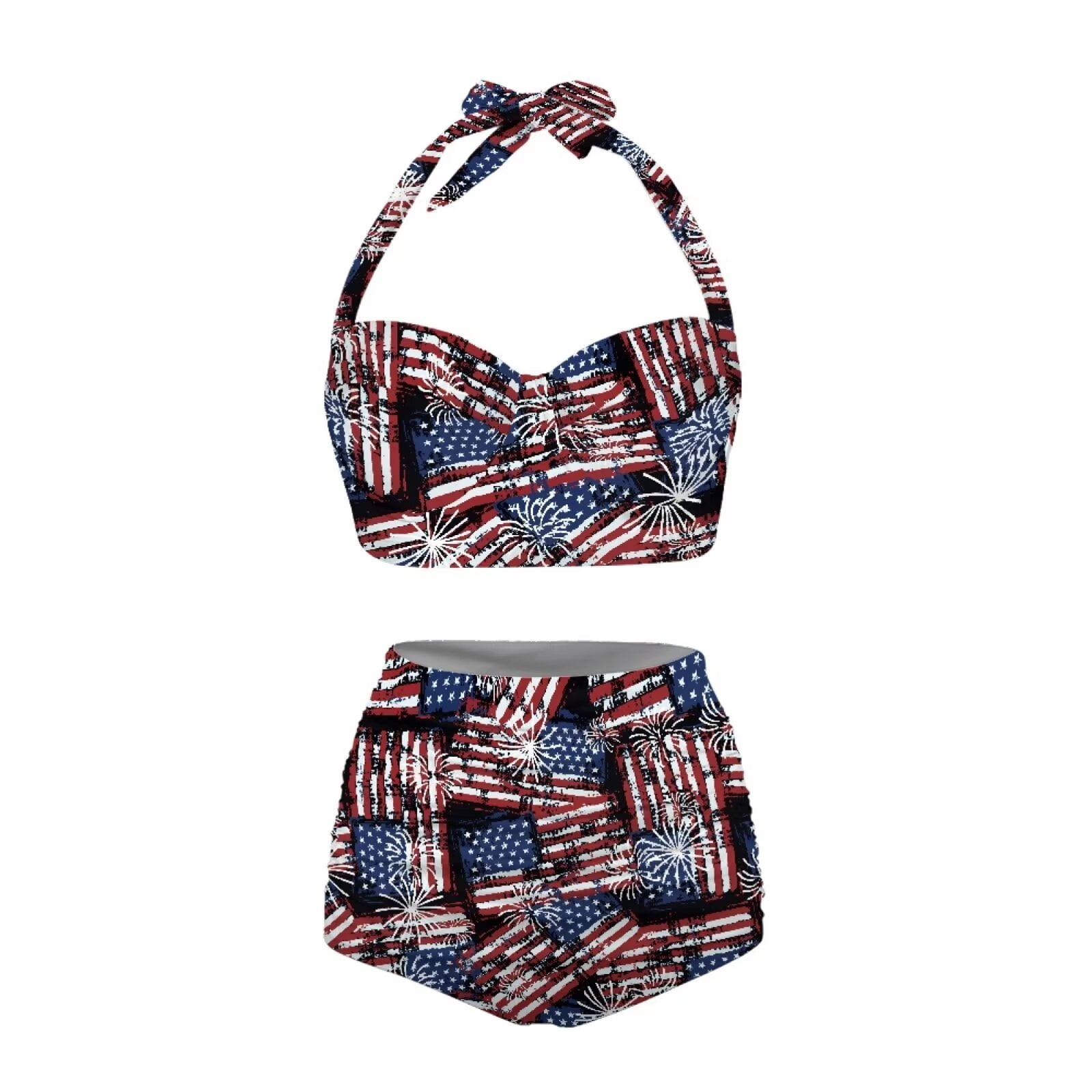 NETILGEN American Flag Pattern Ladies 2 Piece Swimsuits, Stylish ...
