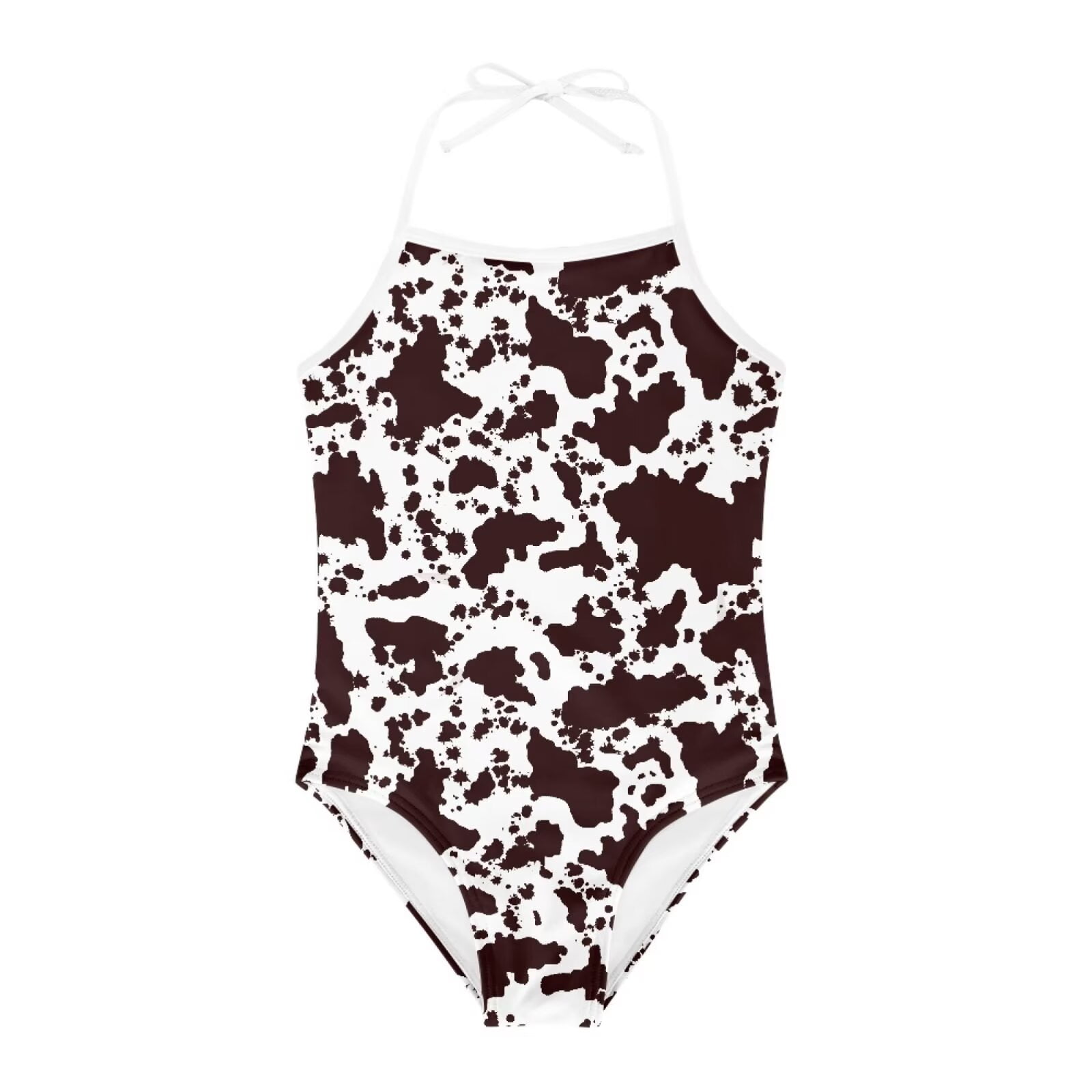 NETILGEN Brown Cow Print One Piece Kids Swimsuit Skin-Friendly ...
