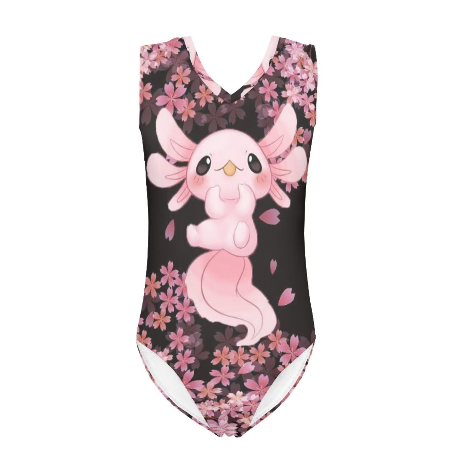 NETILGEN Cherry Blossom Axolotl Cute Swimsuits One Piece Kids, Comfy ...
