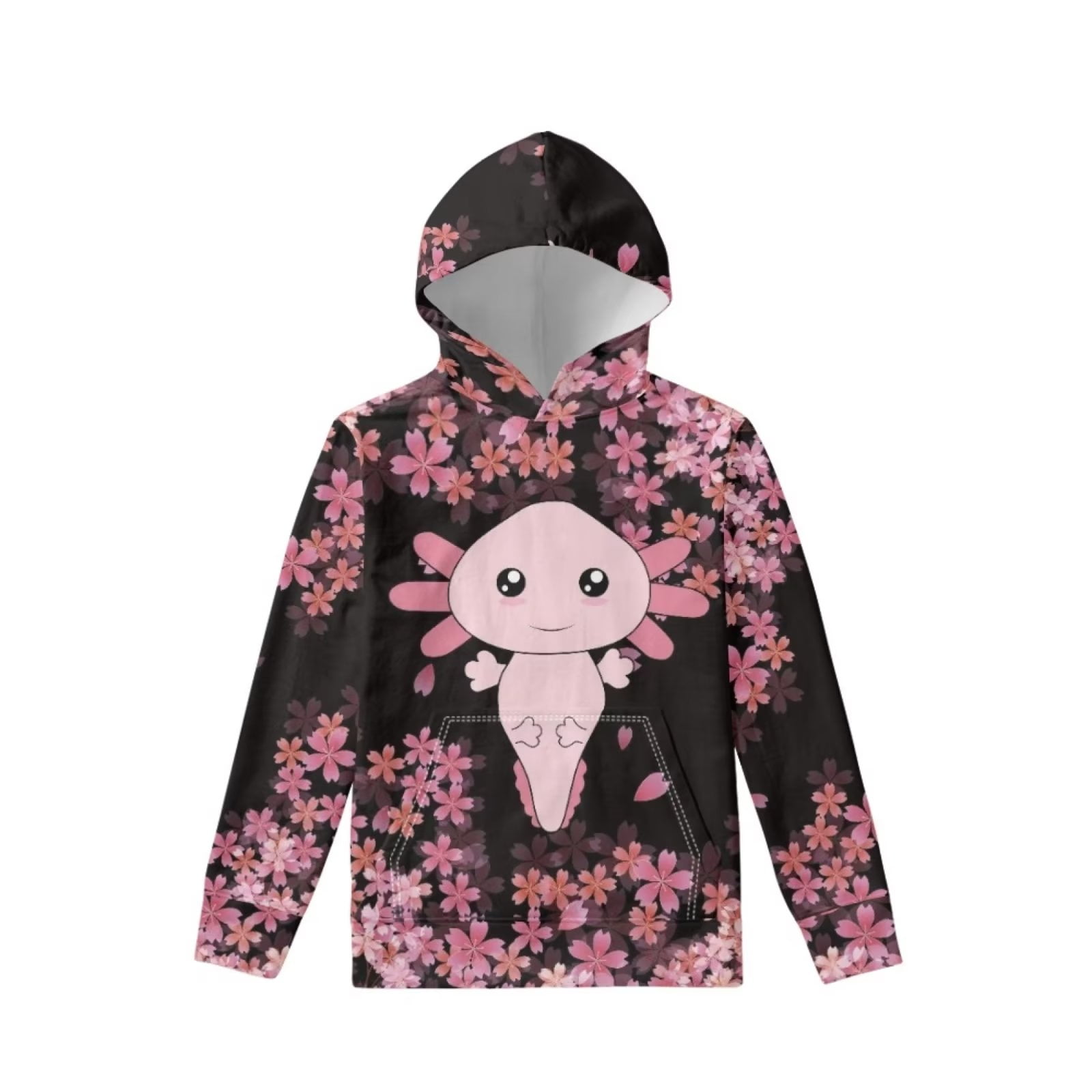 NETILGEN Cherry Blossom Axolotls Youth Sweatshirts Hoodies Girls Teenagers, Long Sleeve Hoodies ...