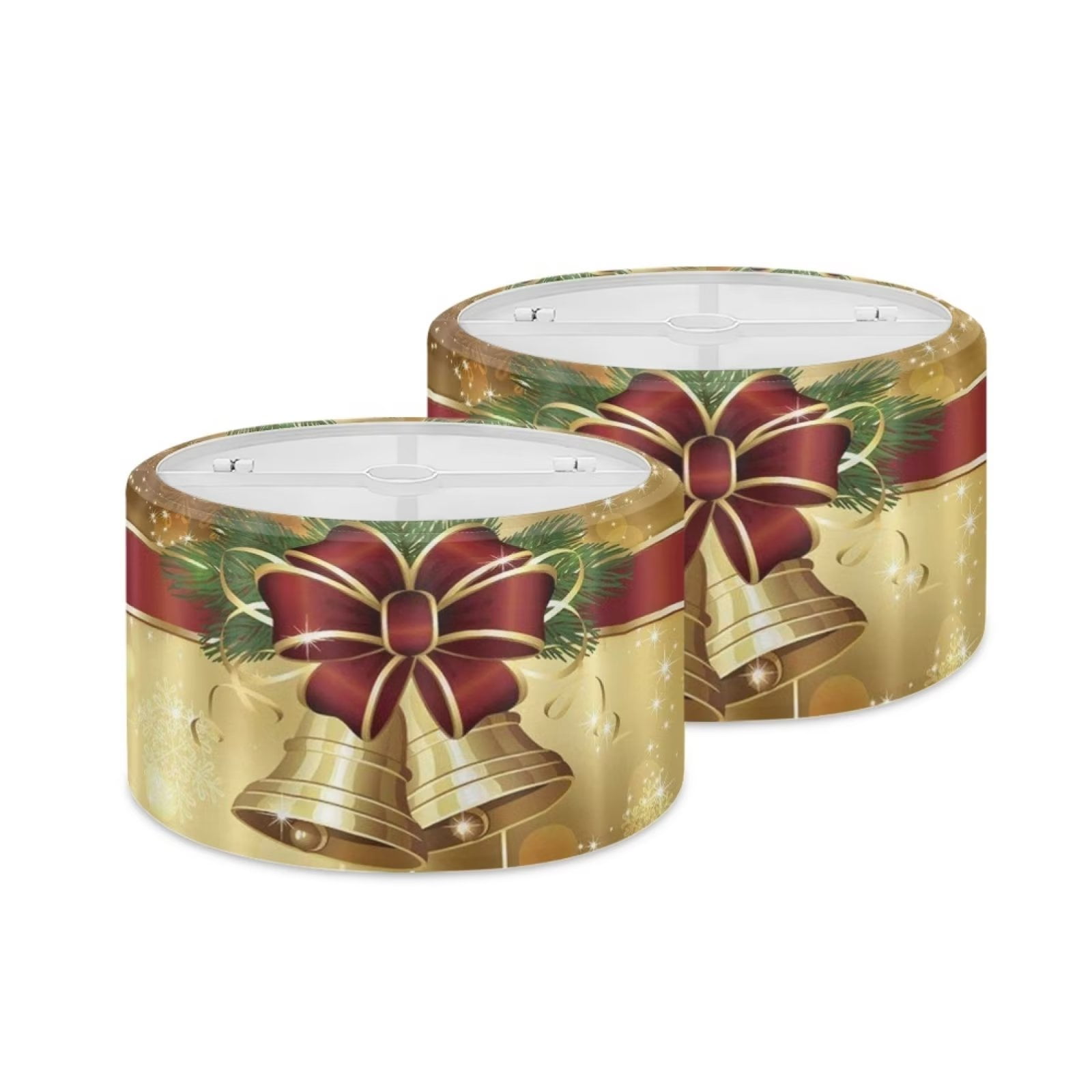 NETILGEN Christmas Gift Box Bell Lamp Shades Set of 2 Medium, Removable ...